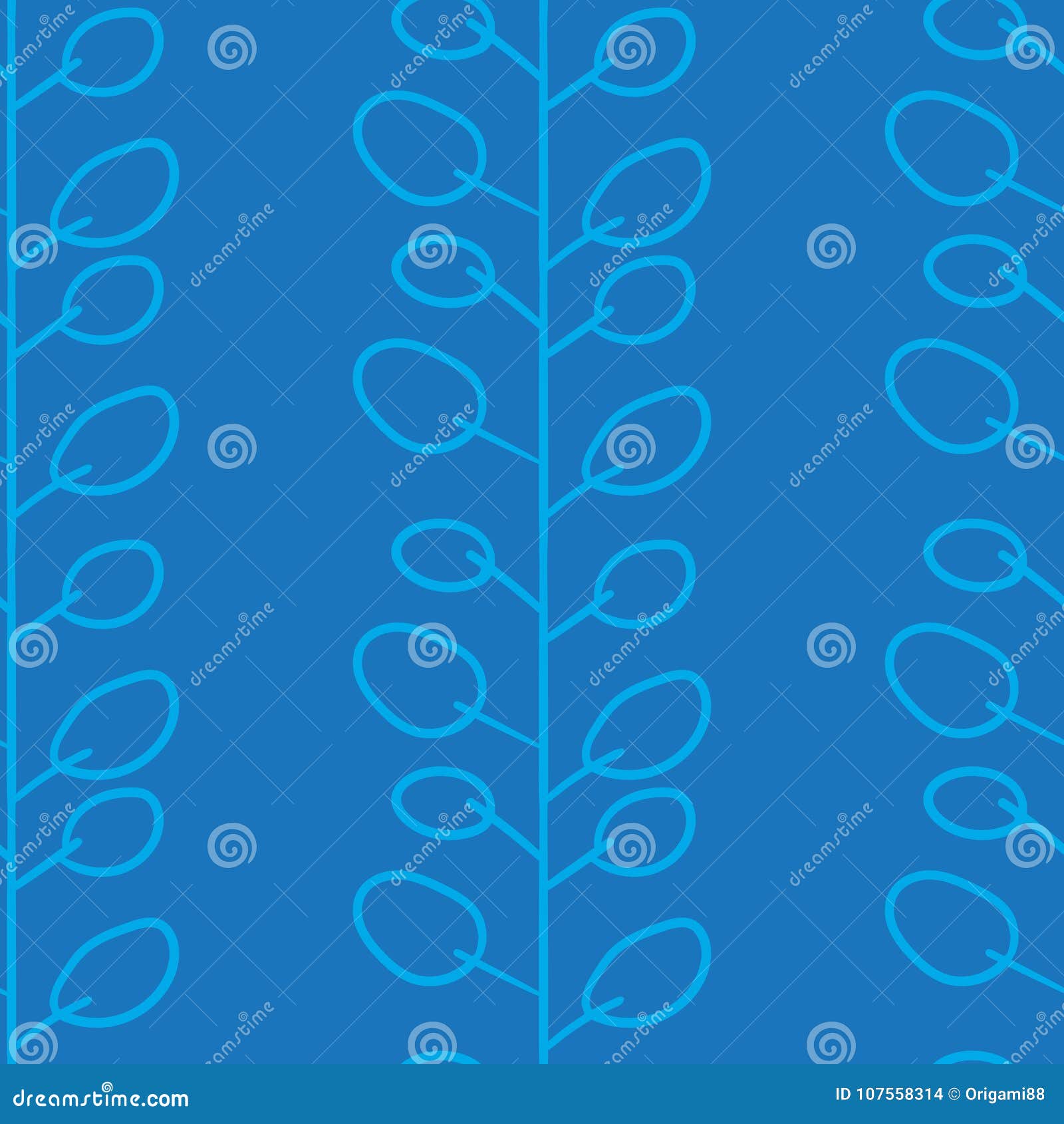 Leaves Pattern on Blue Background Stock Vector - Illustration of ...