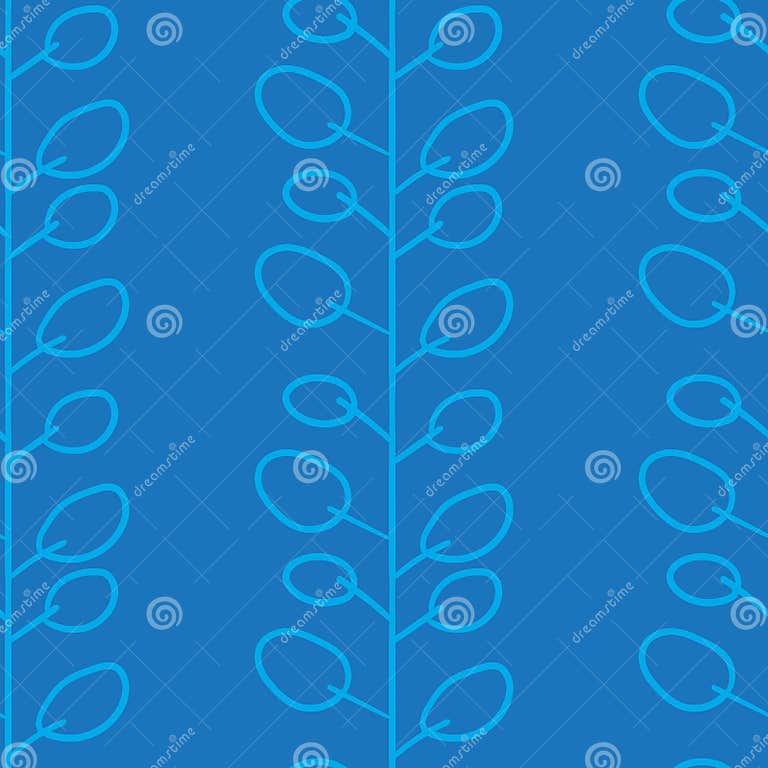Leaves Pattern on Blue Background Stock Vector - Illustration of ...