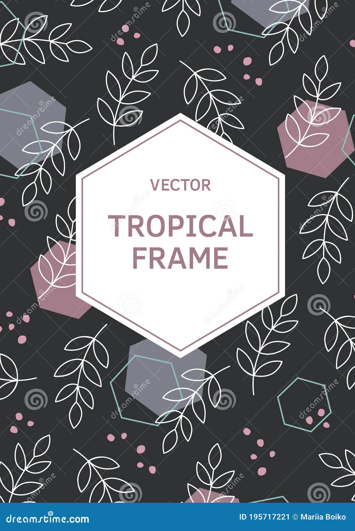 Leaves and Plants Rectangle Frame Stock Vector - Illustration of forest ...