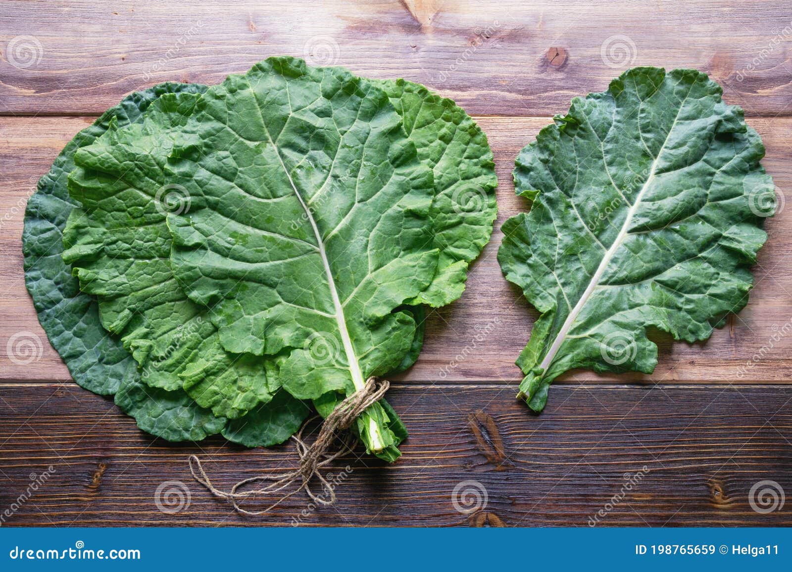 Leaves of Rastan Collard Greens, Collards on Rustic Table. Free Space ...