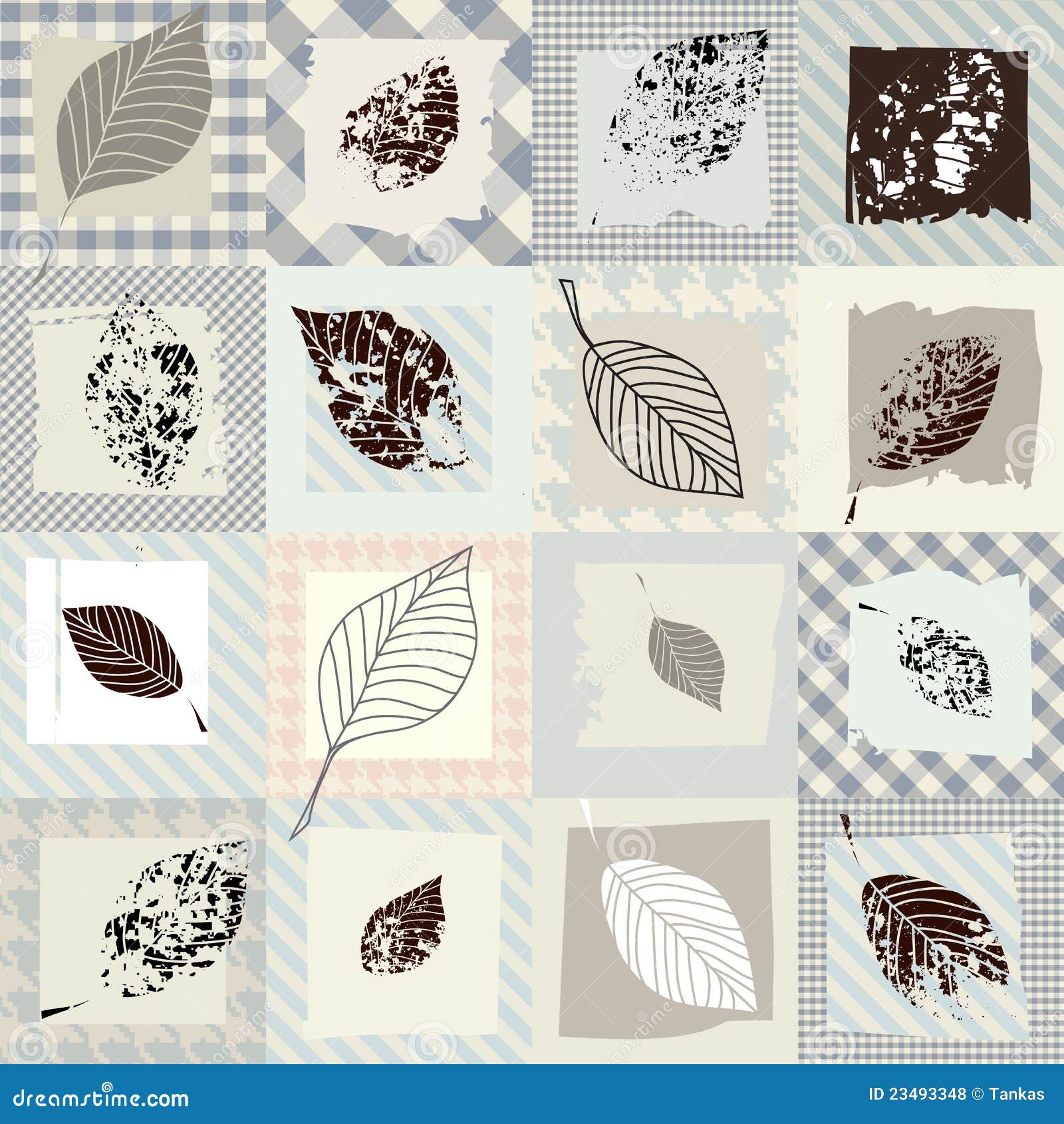 Leaves retro pattern stock vector. Illustration of vector - 23493348