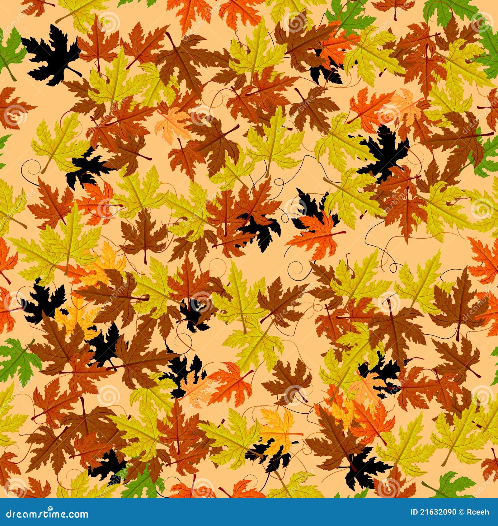 Leaves seamless stock illustration. Illustration of design - 21632090
