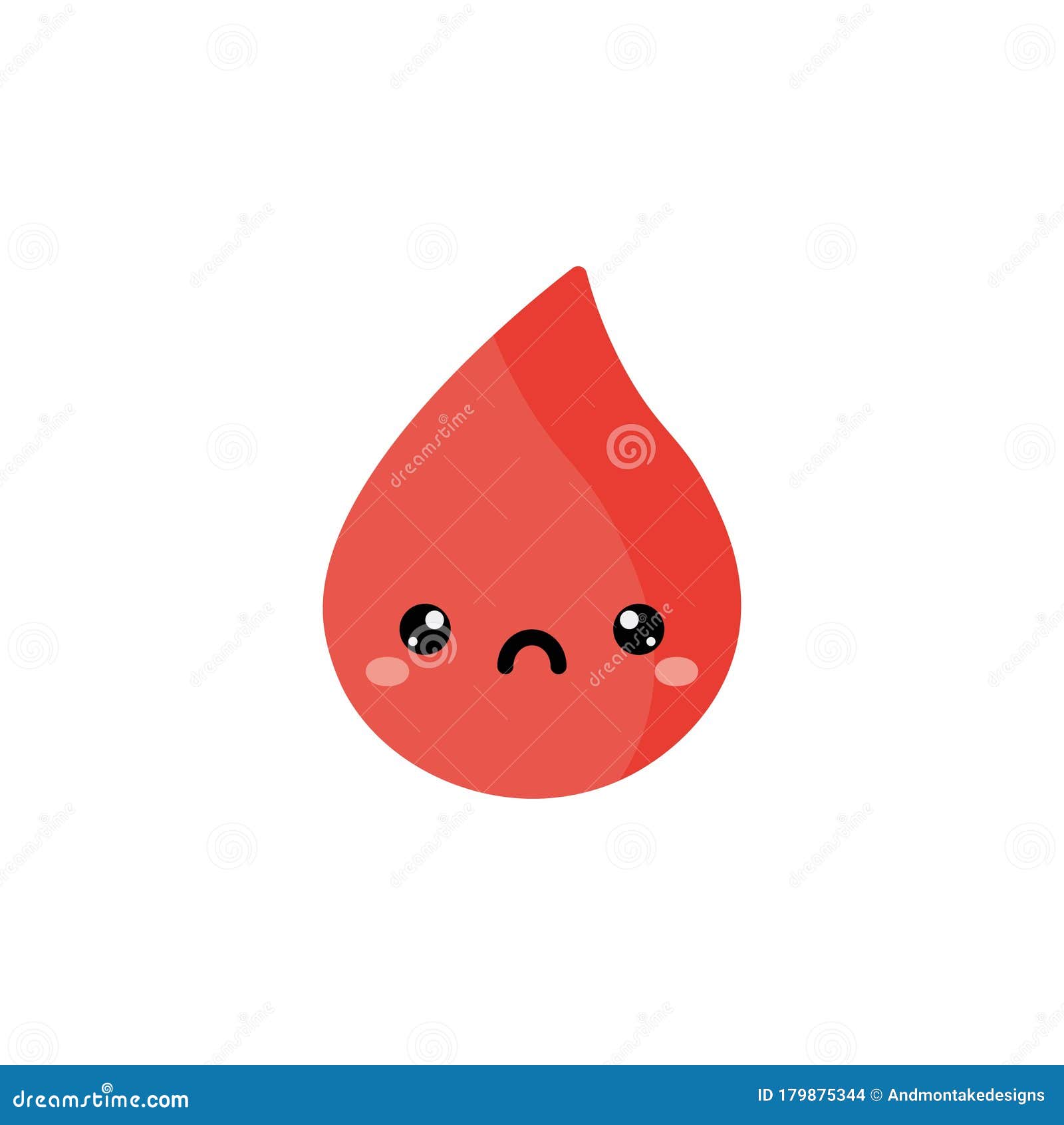 Cute Blood Drop Icon on White Background Stock Vector - Illustration of ...