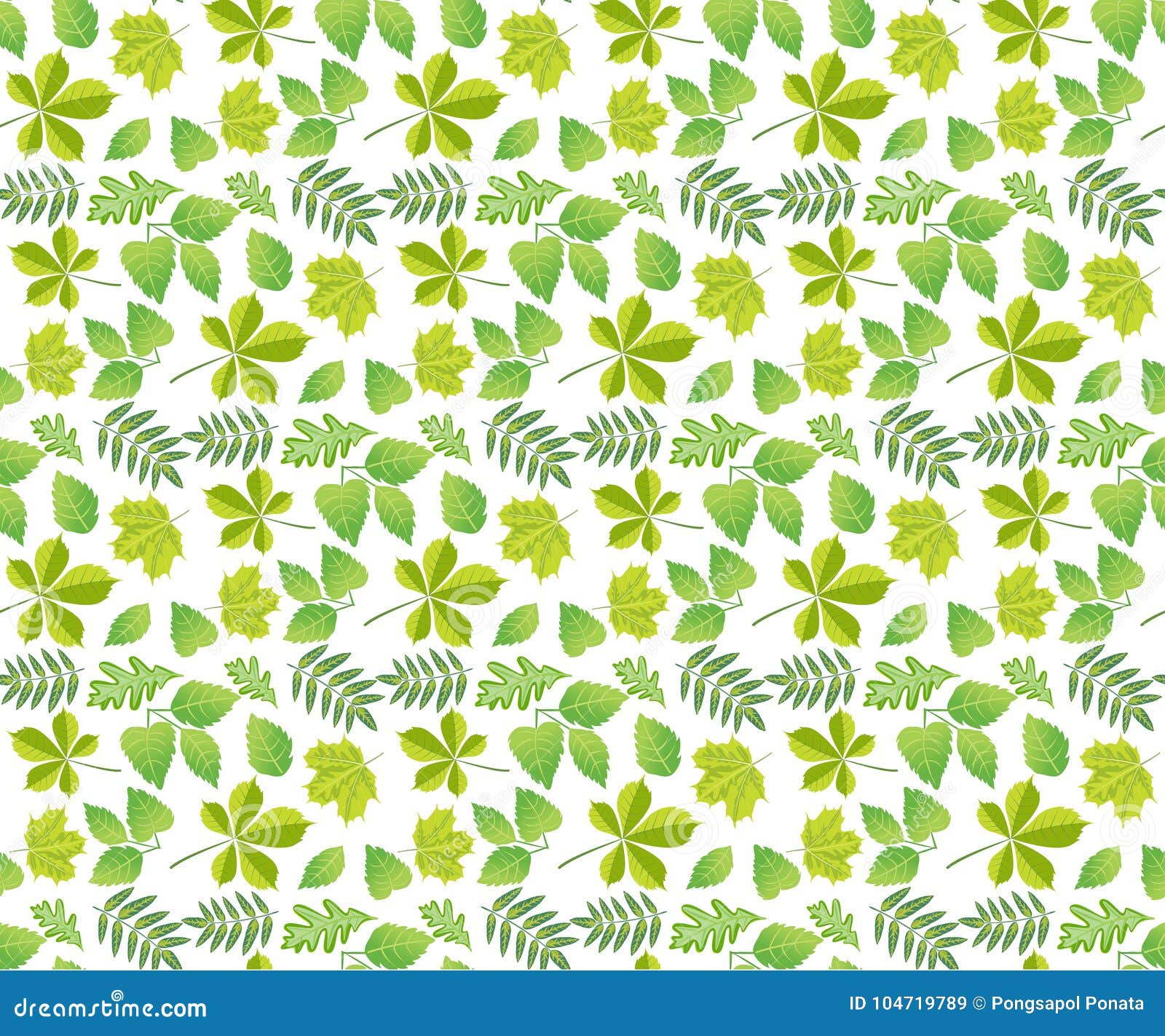 Leaves Seamless Pattern Background Stock Illustration - Illustration of ...