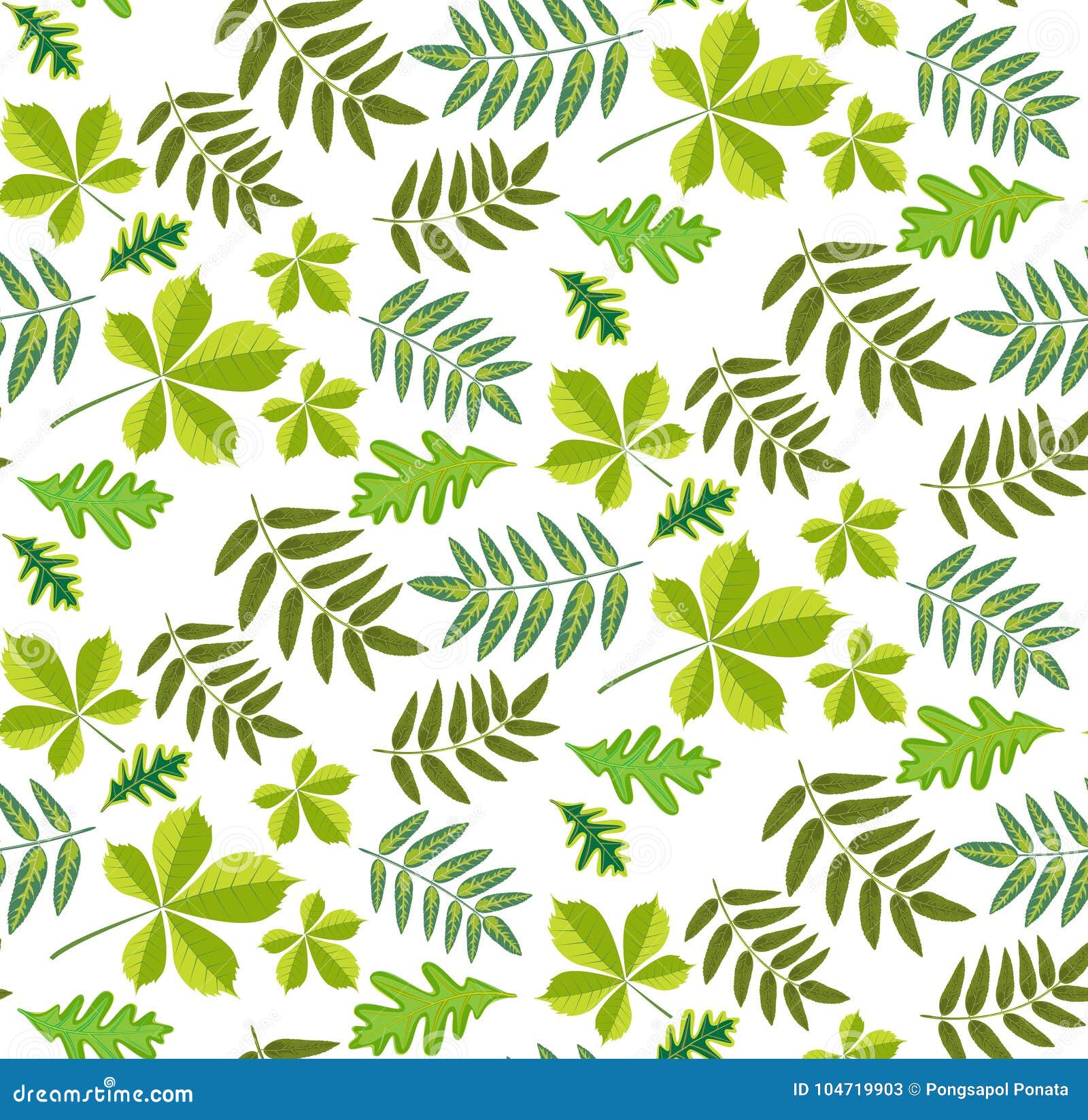 Leaves Seamless Pattern Background Stock Illustration - Illustration of ...
