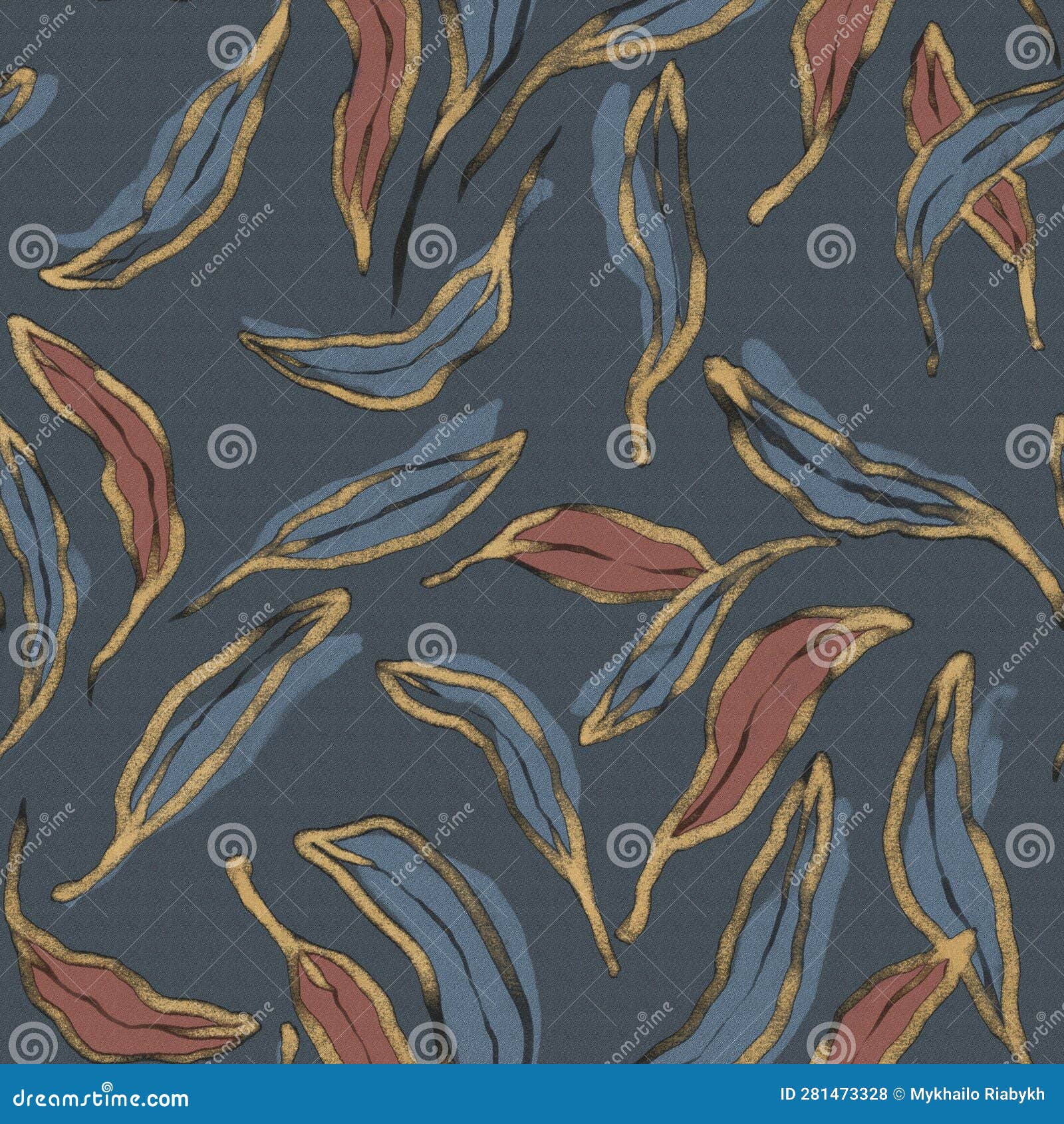 Leaves Seamless Pattern, Floral Pattern, Seamless Botanical Texture ...