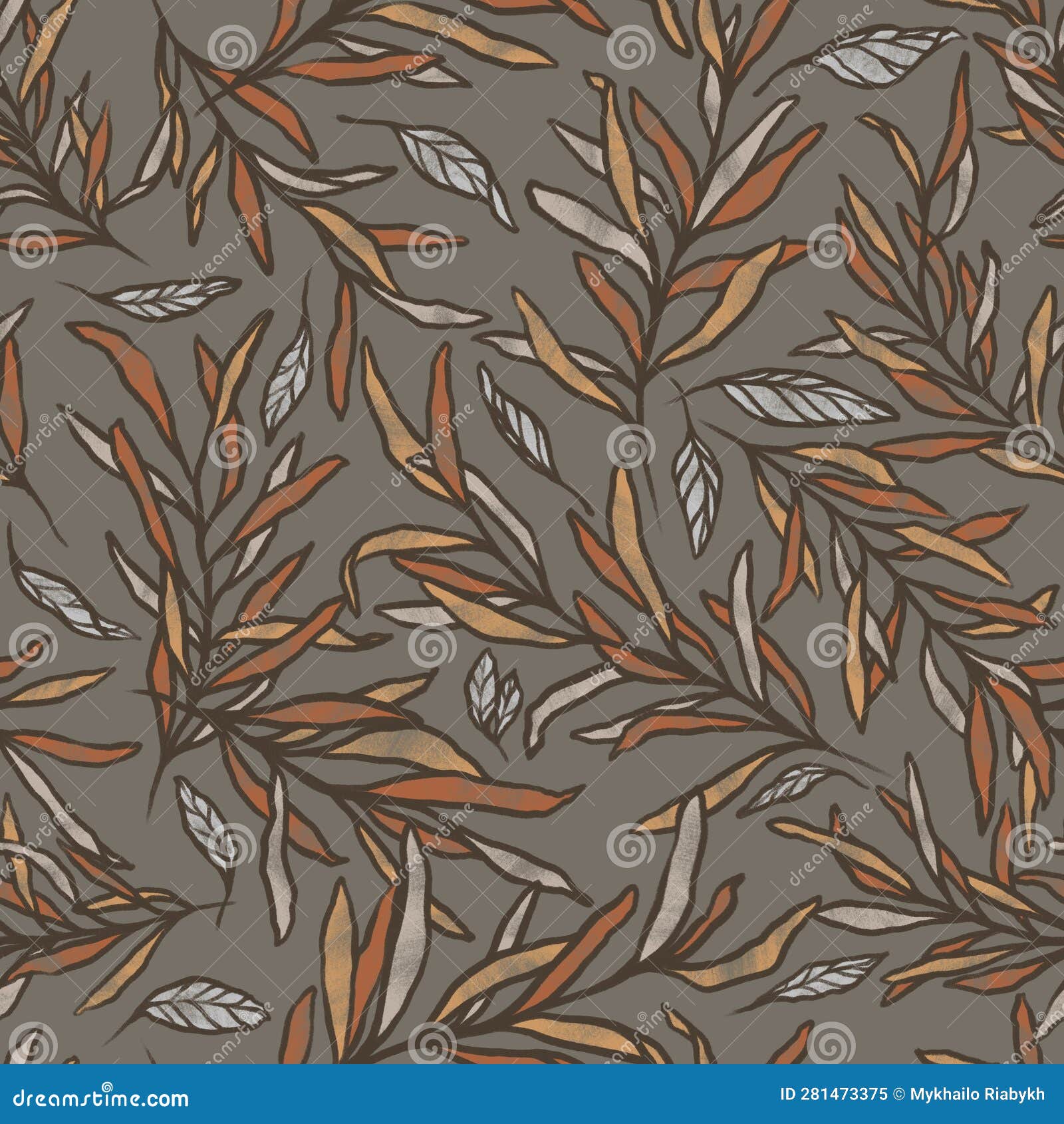 Leaves Seamless Pattern, Floral Pattern, Seamless Botanical Texture ...