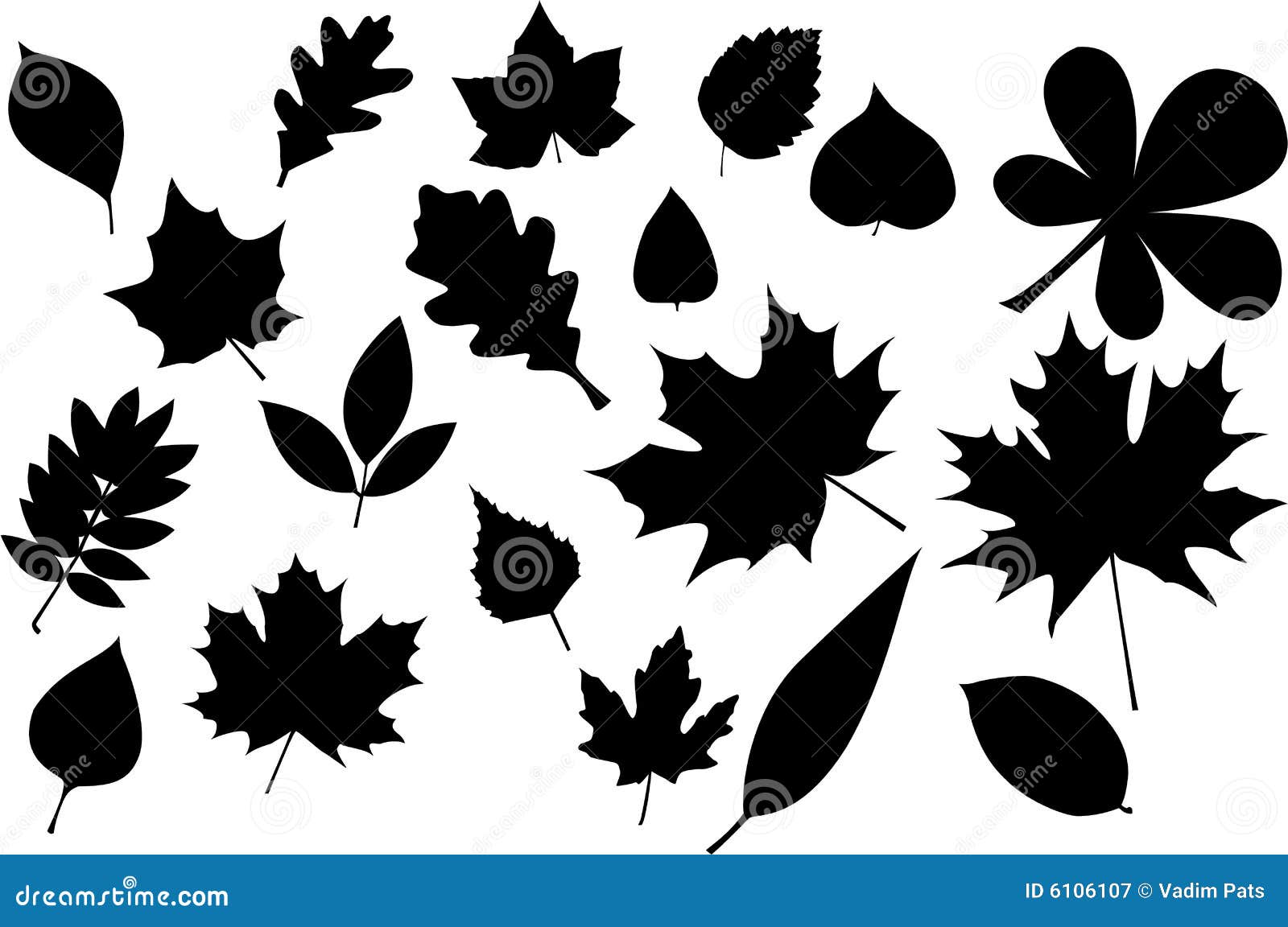 Leaves silhouette stock vector. Illustration of pattern - 6106107