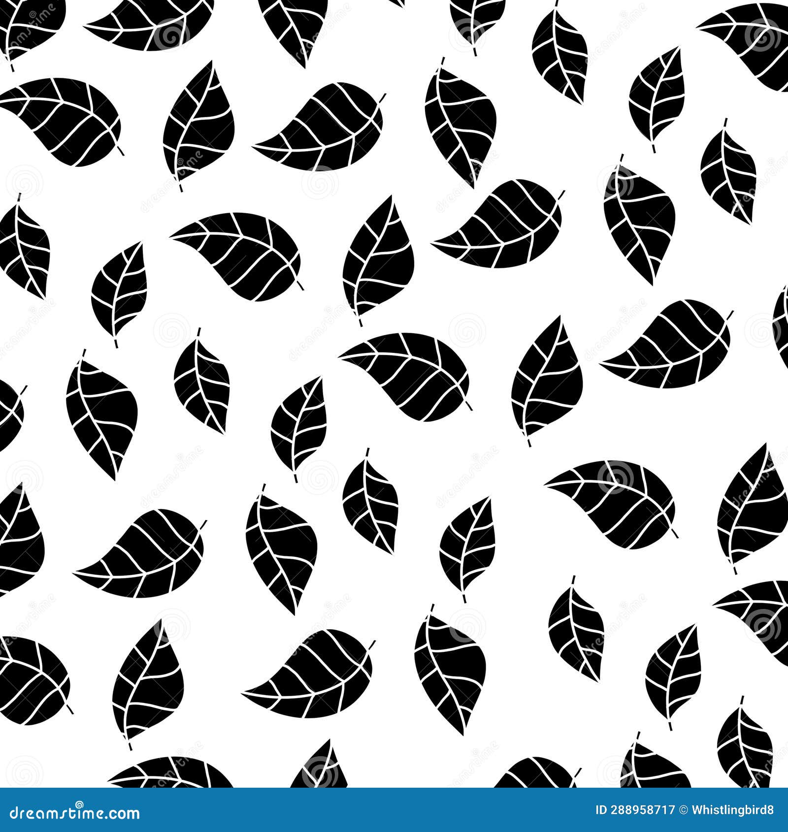 Leaves Silhouette Pattern, Nature Abstract Background Stock ...