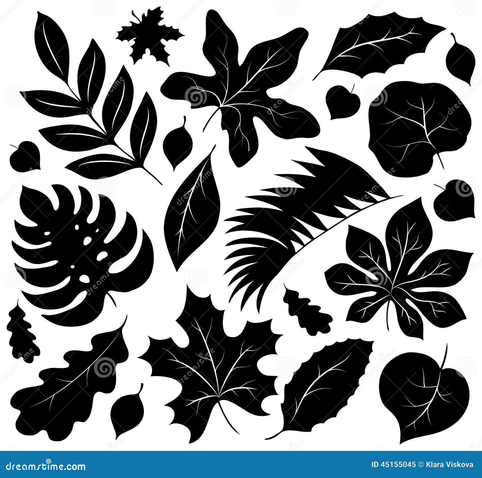 Leaves Silhouettes Vertical Torn Seamless Pattern Background Vector ...