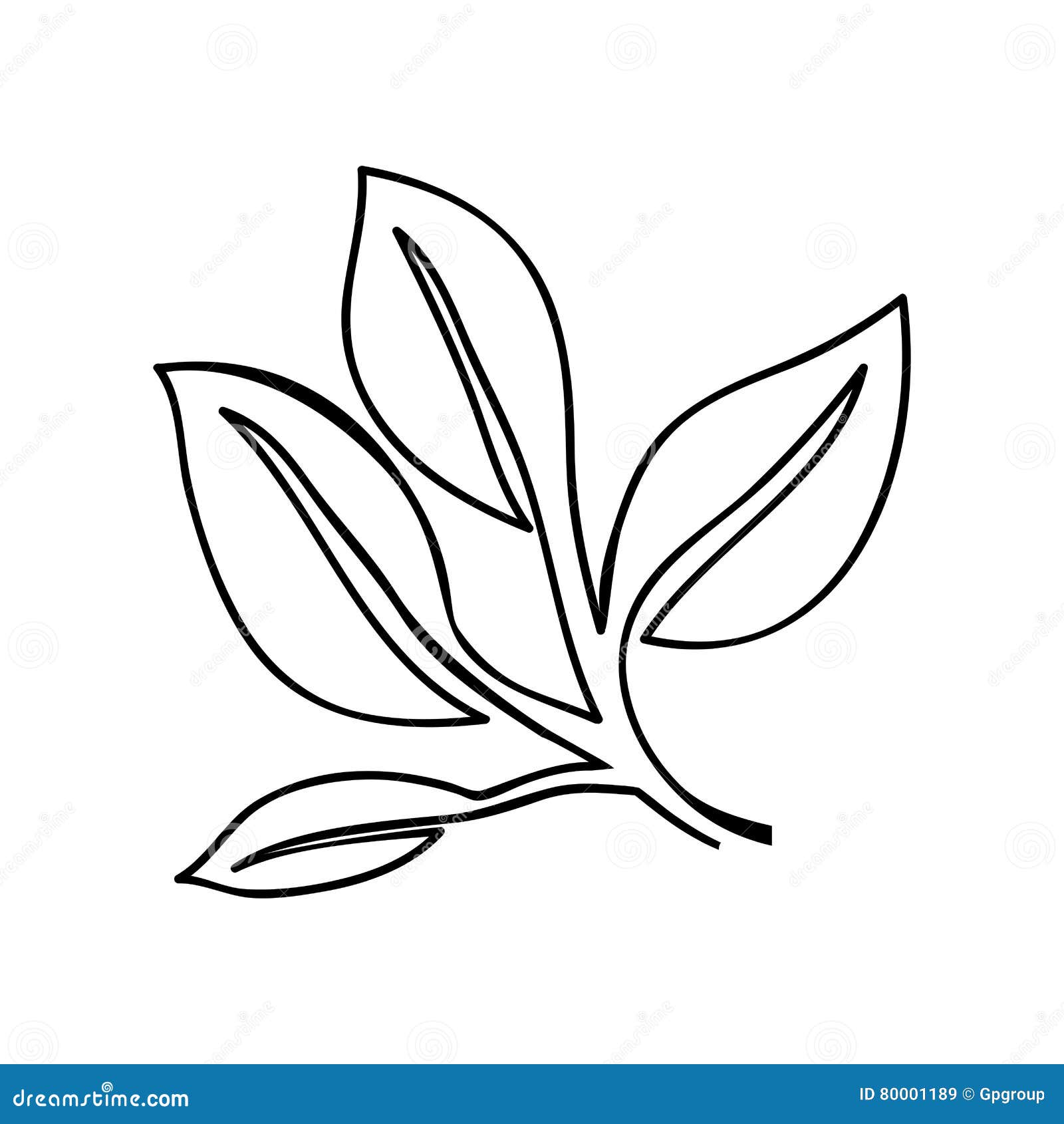 Leaves or Sprout Icon Image Stock Vector - Illustration of organic ...