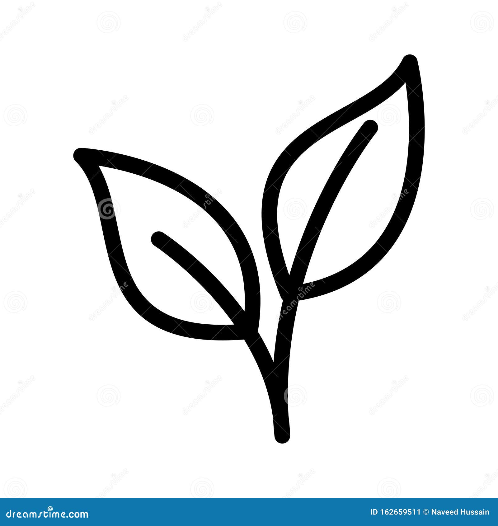 Leaves Stick Vector Thin Line Icon Stock Vector - Illustration of ...