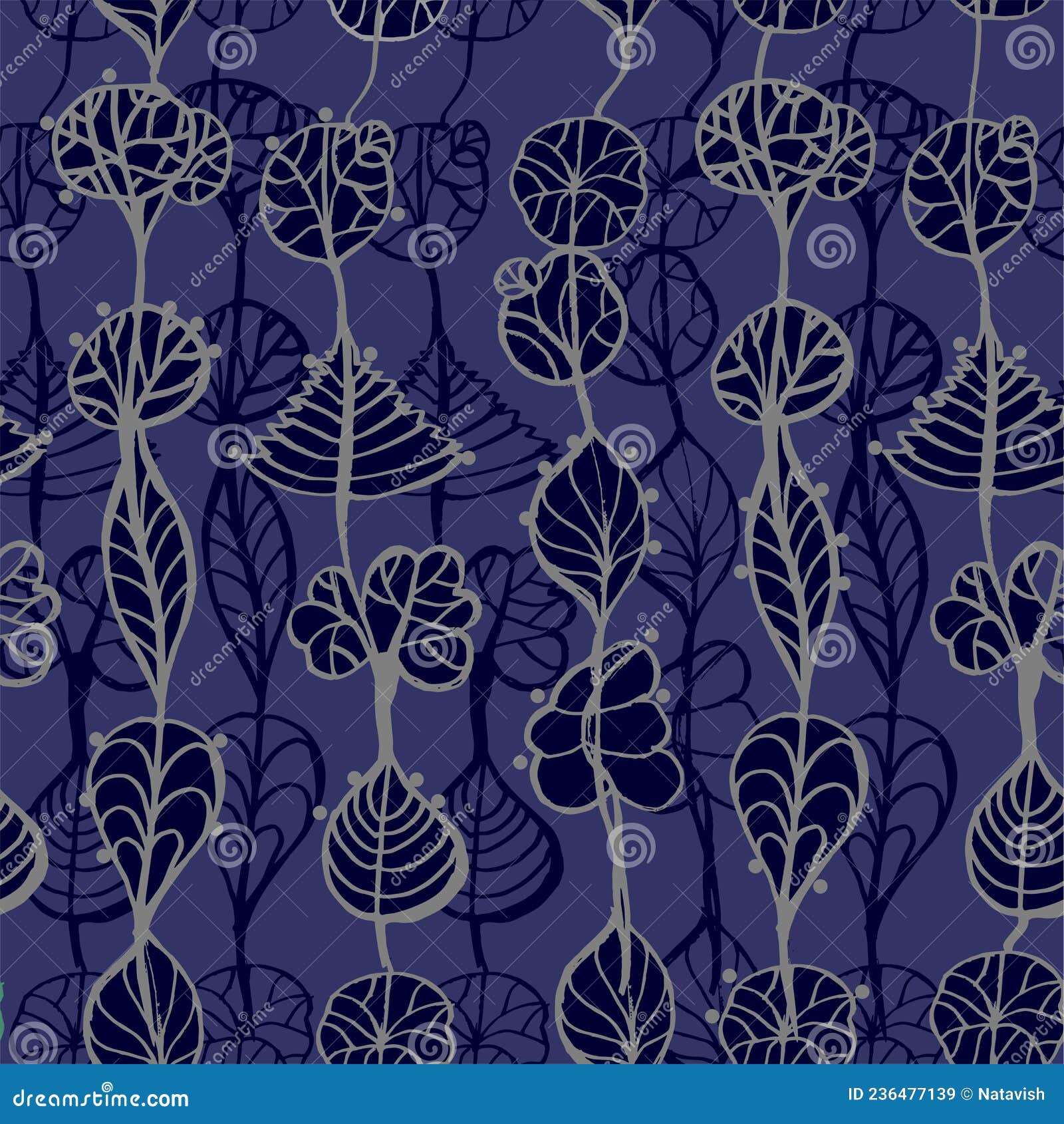 Leaves on a string stock vector. Illustration of green - 236477139