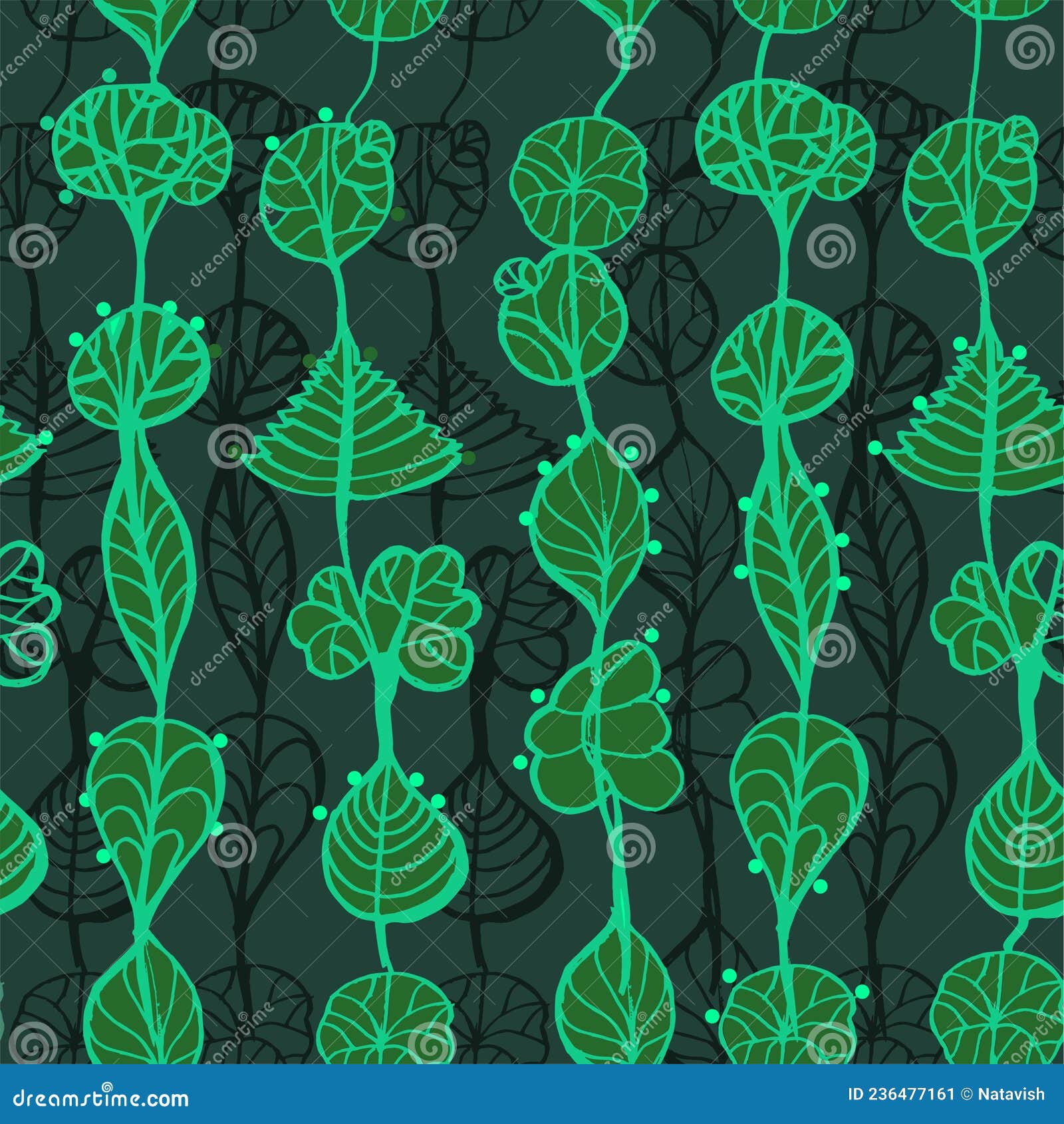 Leaves on a string stock vector. Illustration of monstera - 236477161