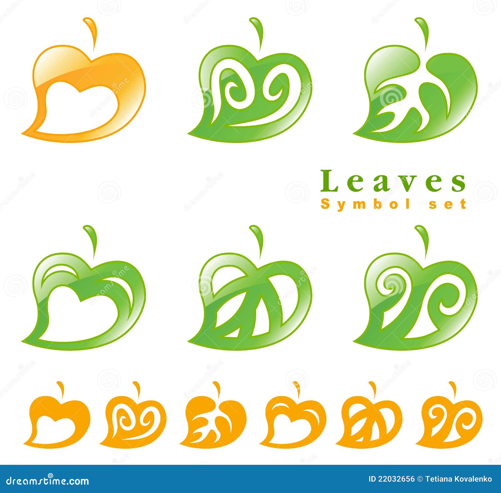 Leaves symbol set. stock vector. Illustration of sign - 22032656