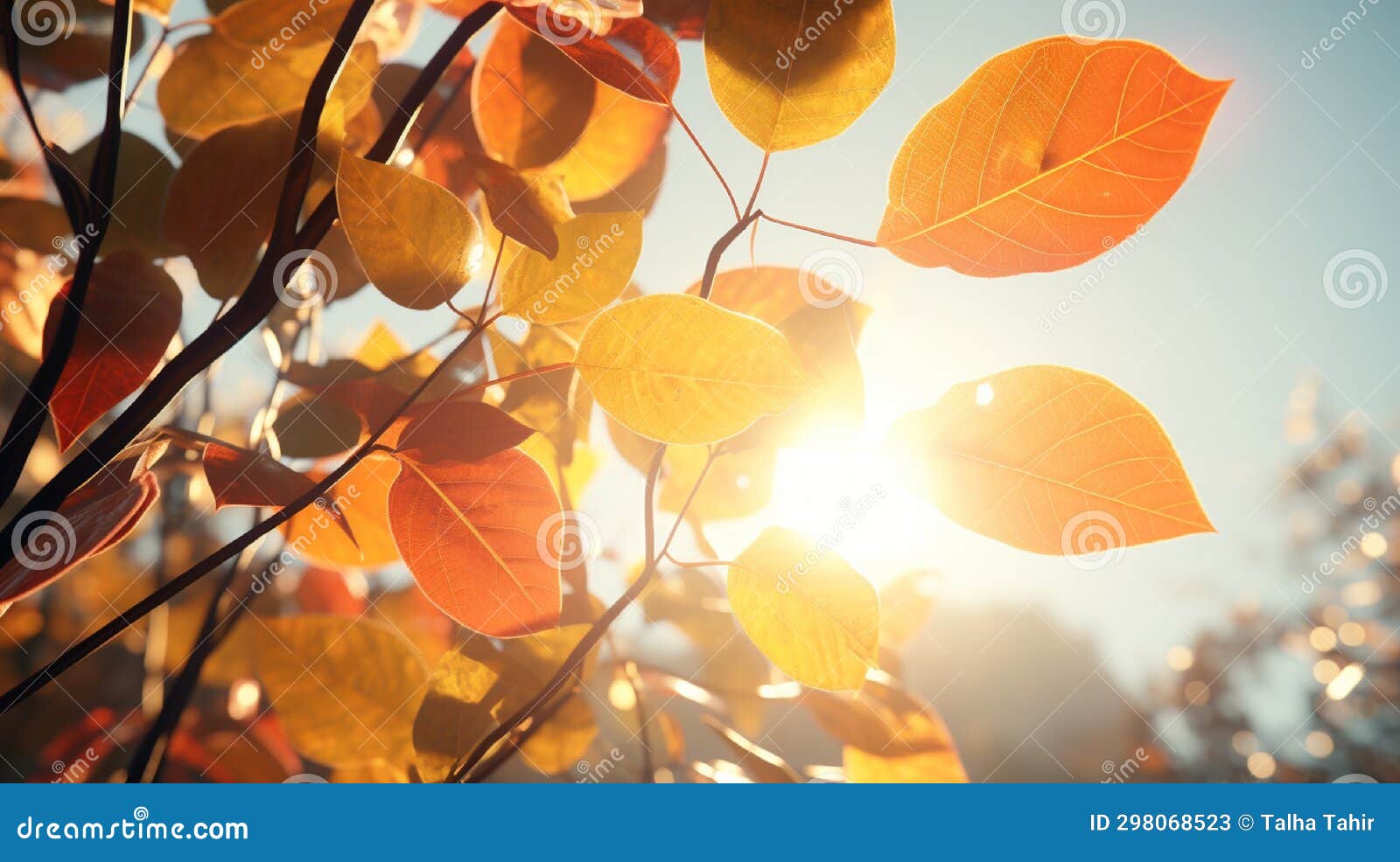 Leaves Taken from the Bottom in the Rays of the Sun Stock Image - Image ...