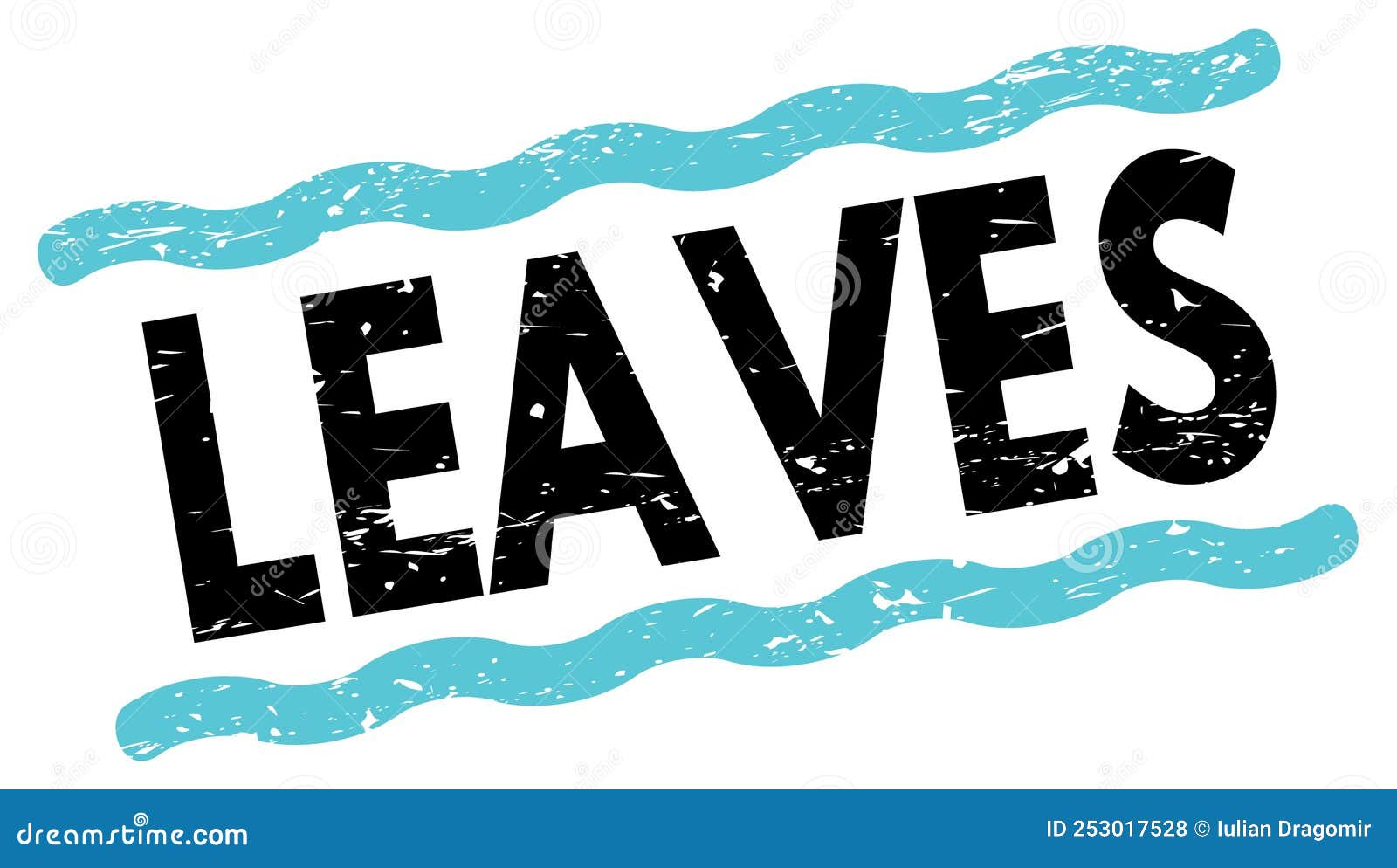 LEAVES Text on Blue-black Lines Stamp Sign Stock Illustration ...