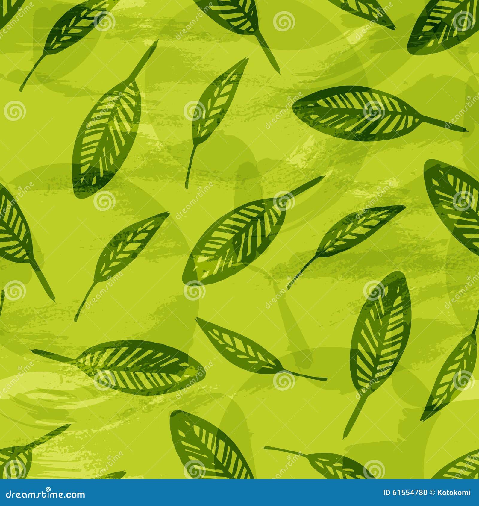 Leaves Texture, Green Natural Seamless Pattern Stock Vector ...