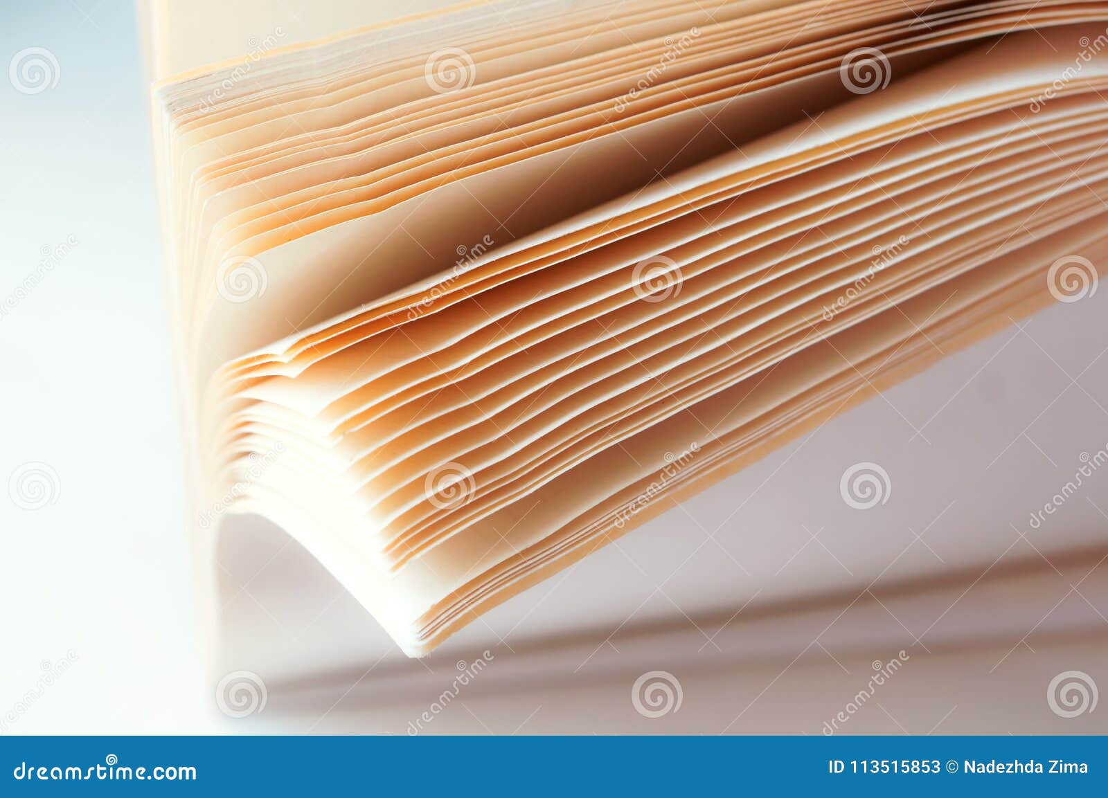 Semi-open General Notebook, Open Notebook with White Sheets, Pages of a ...