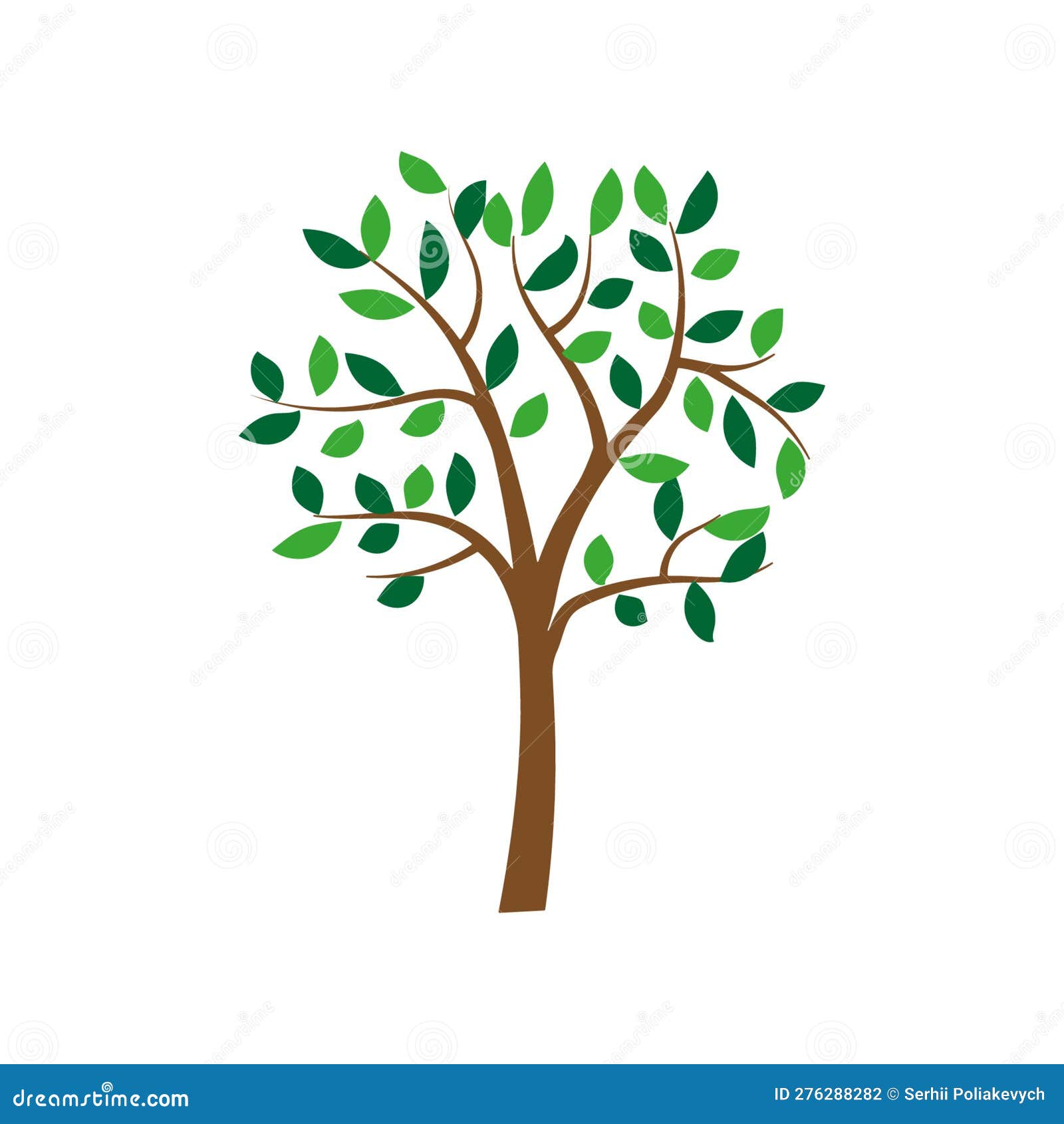 Leaves Tree Green. Simple Graphic. Vector Illustration Stock Vector ...