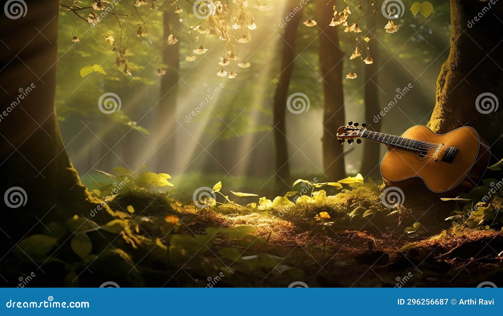 The Leaves of Trees and Branches Form Musical Notes Stock Illustration ...