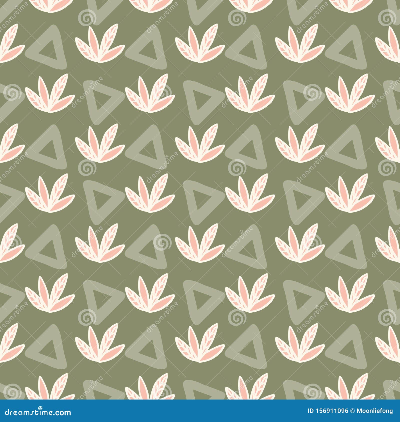 Leaves Triangle Seamless Repeat Pattern Design Stock Vector ...