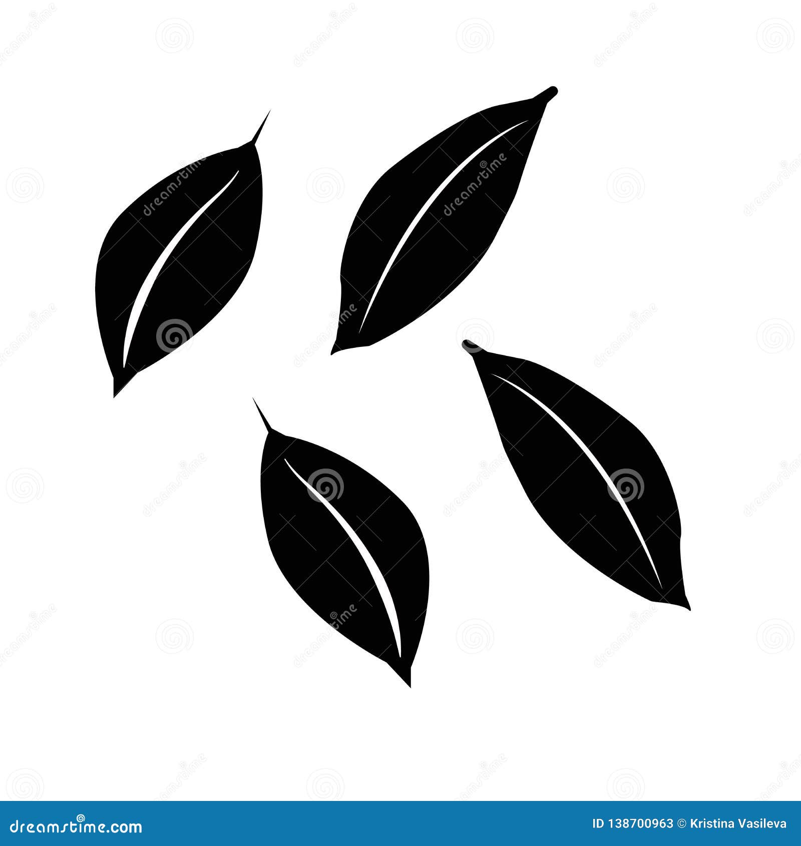 Leaves. Vector Illustration, Isolated on a White Stock Vector ...