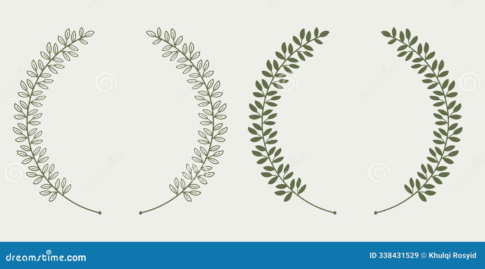 Leaves Vines Line Circular Border Hand Drawn Collection-Vector Stock ...