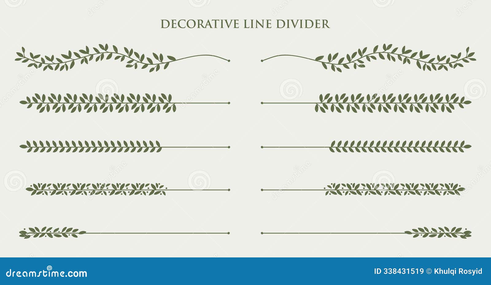Leaves Vines Line Divider for Text Layout Separator Decoration Element ...