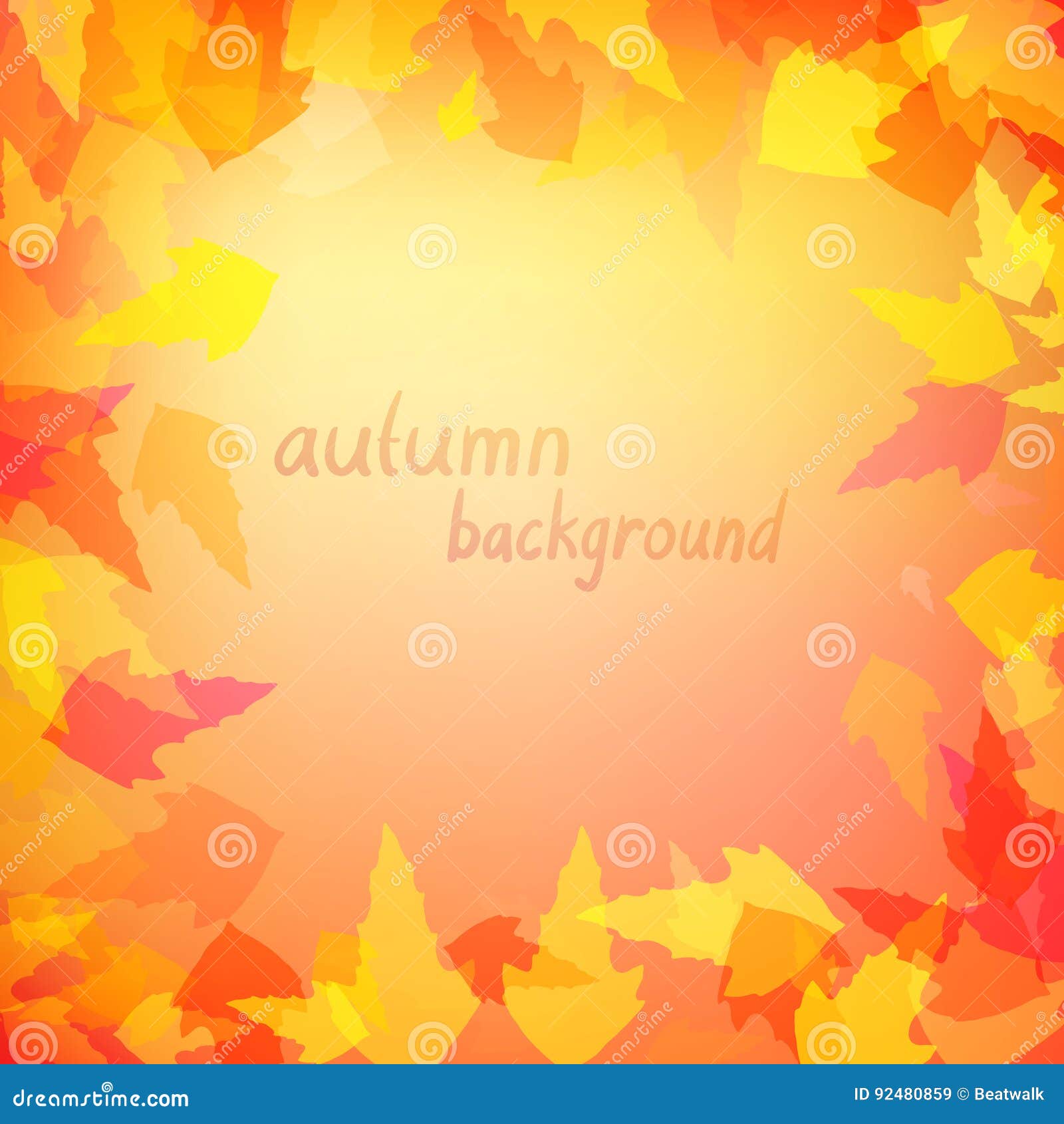 Leaves in warm colors stock vector. Illustration of fall - 92480859