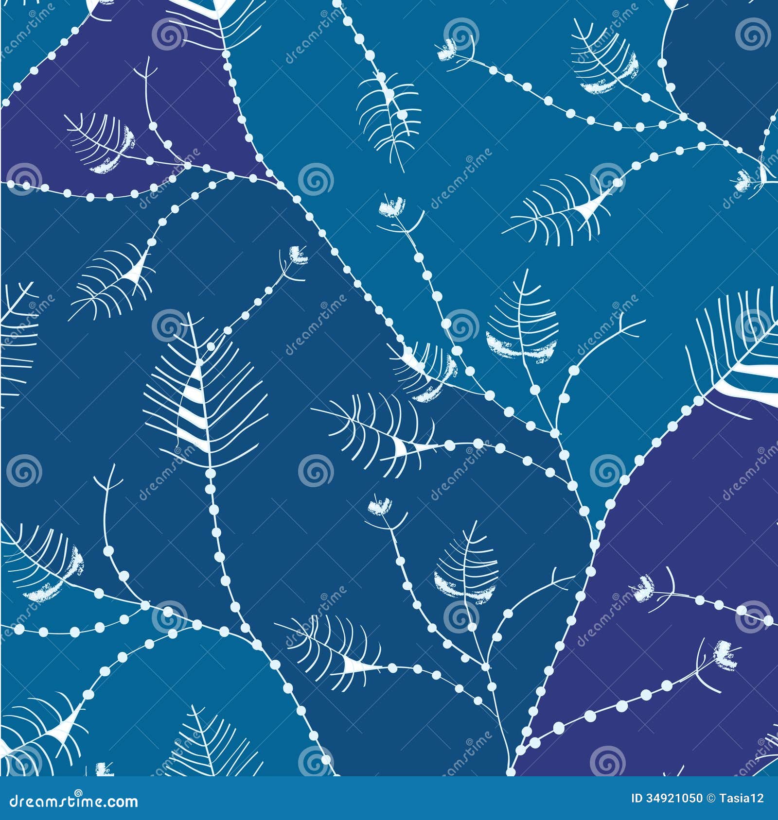 Leaves Whimsical Seamless Pattern Stock Vector - Illustration of ...