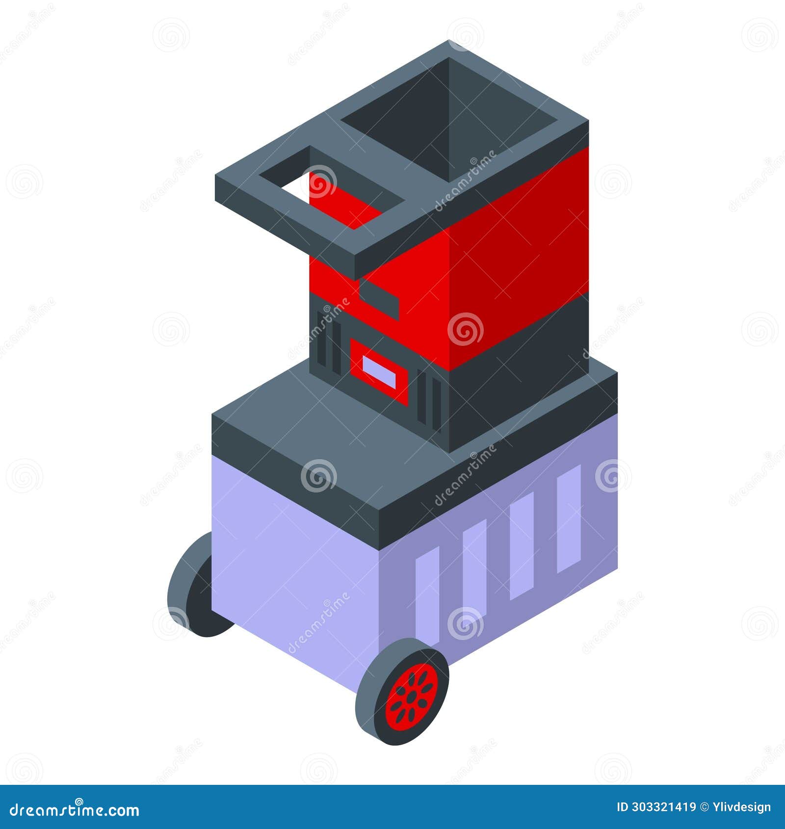 Leaves Work Shredder Icon Isometric Vector. Agriculture Mulching Stock ...