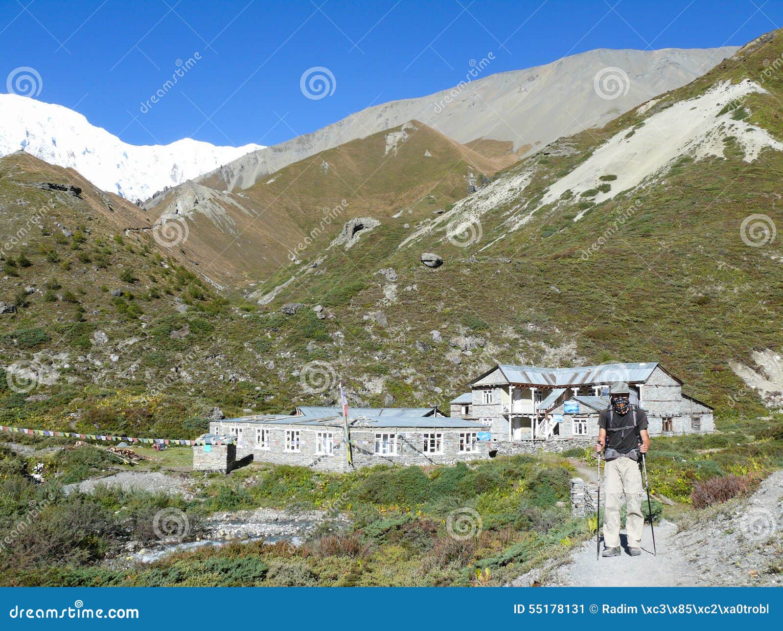 Leaving Tilicho Base Camp, Nepal Stock Image - Image of district ...