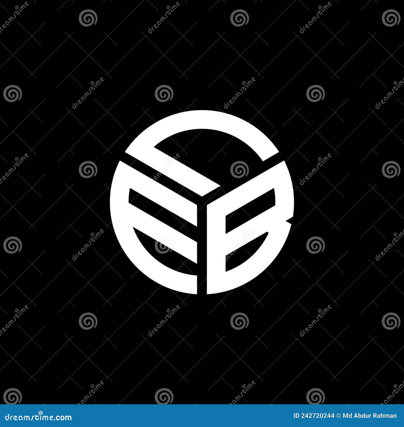 LEB Letter Logo Design on Black Background. LEB Creative Initials ...