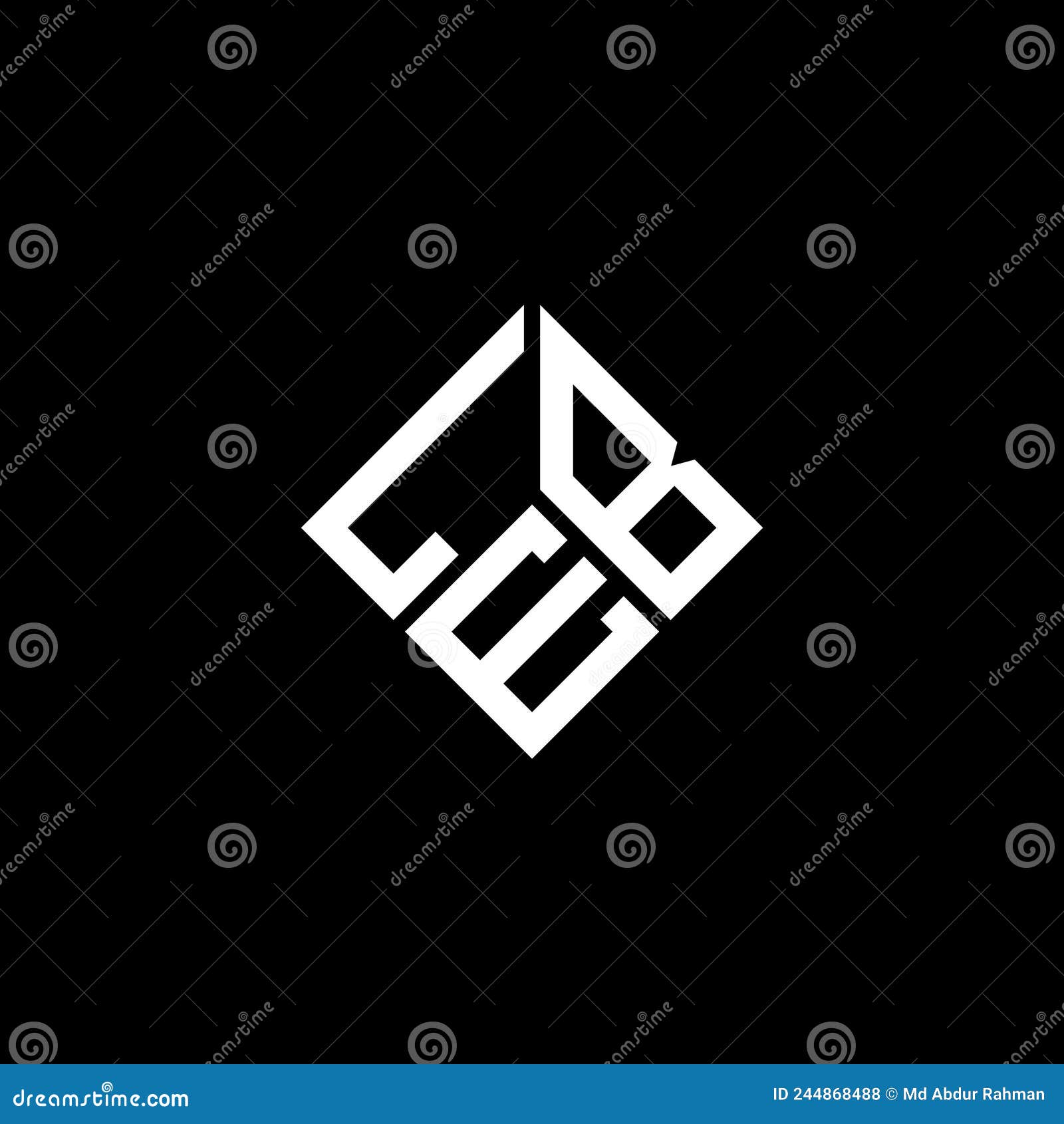 LEB Letter Logo Design on Black Background. LEB Creative Initials ...