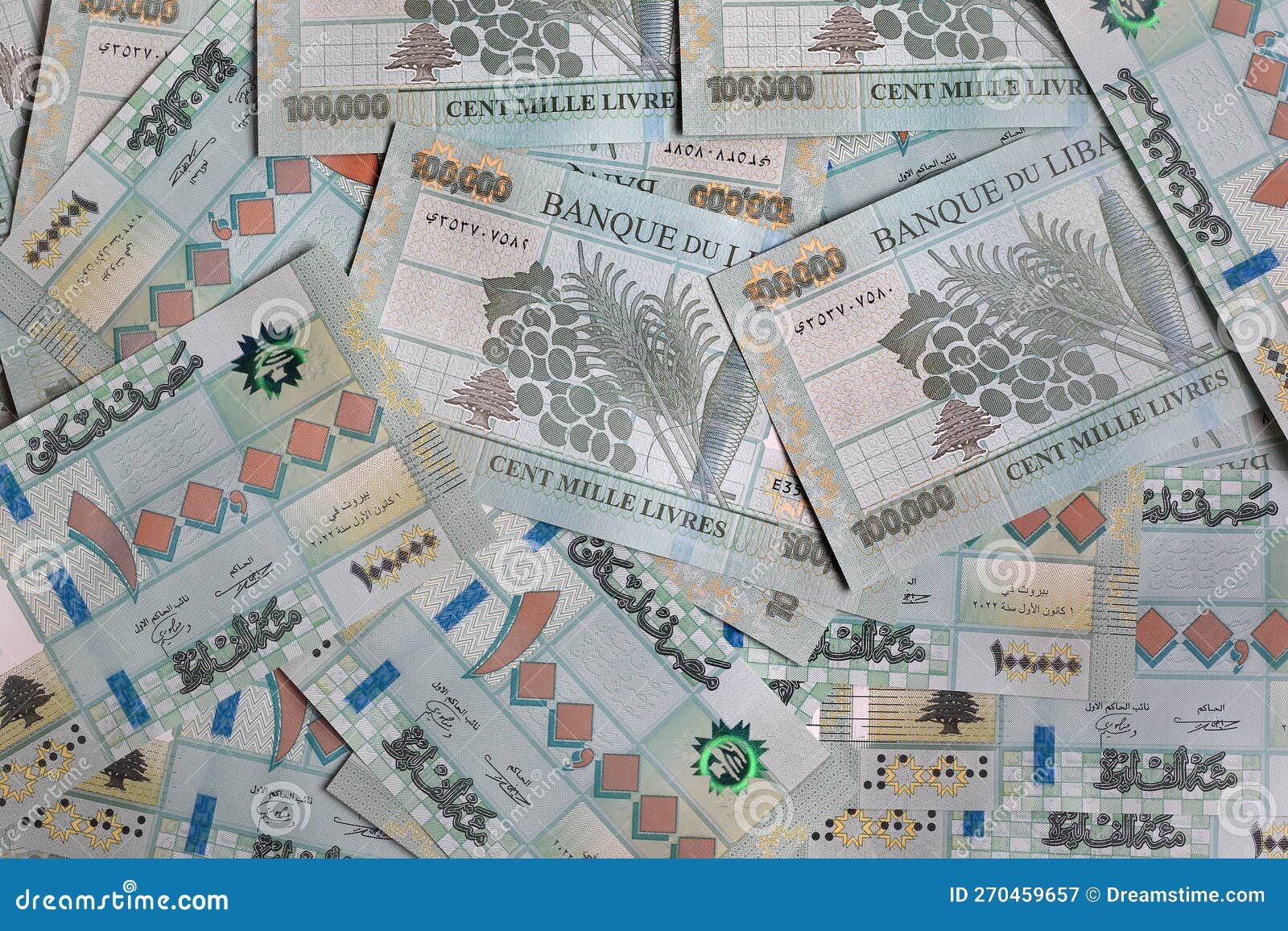 Lebanese Currency stock image. Image of exchange, cash - 270459657