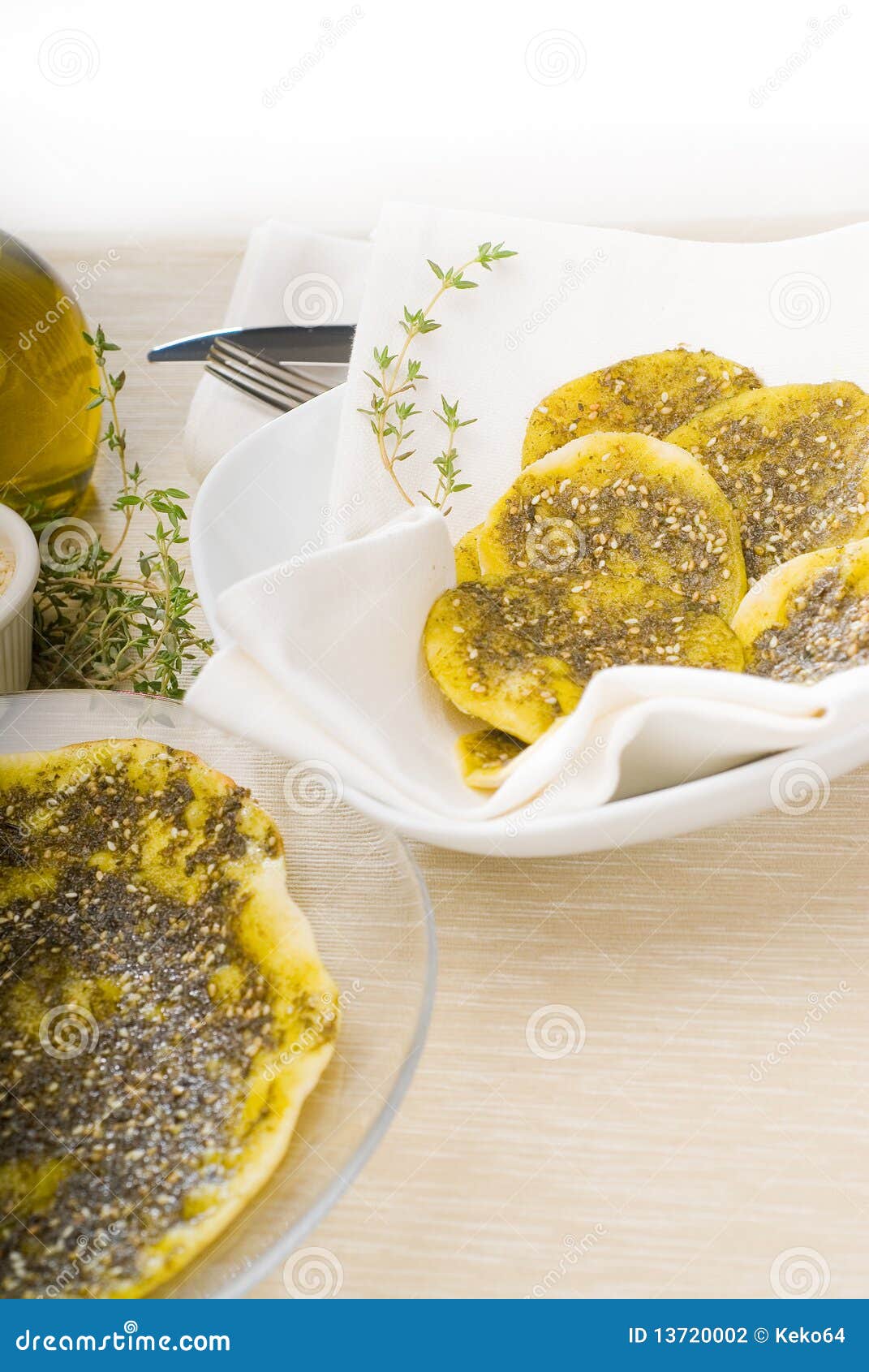 Lebanese Manouche or Manoushe Stock Photo - Image of zaatar, tasty ...