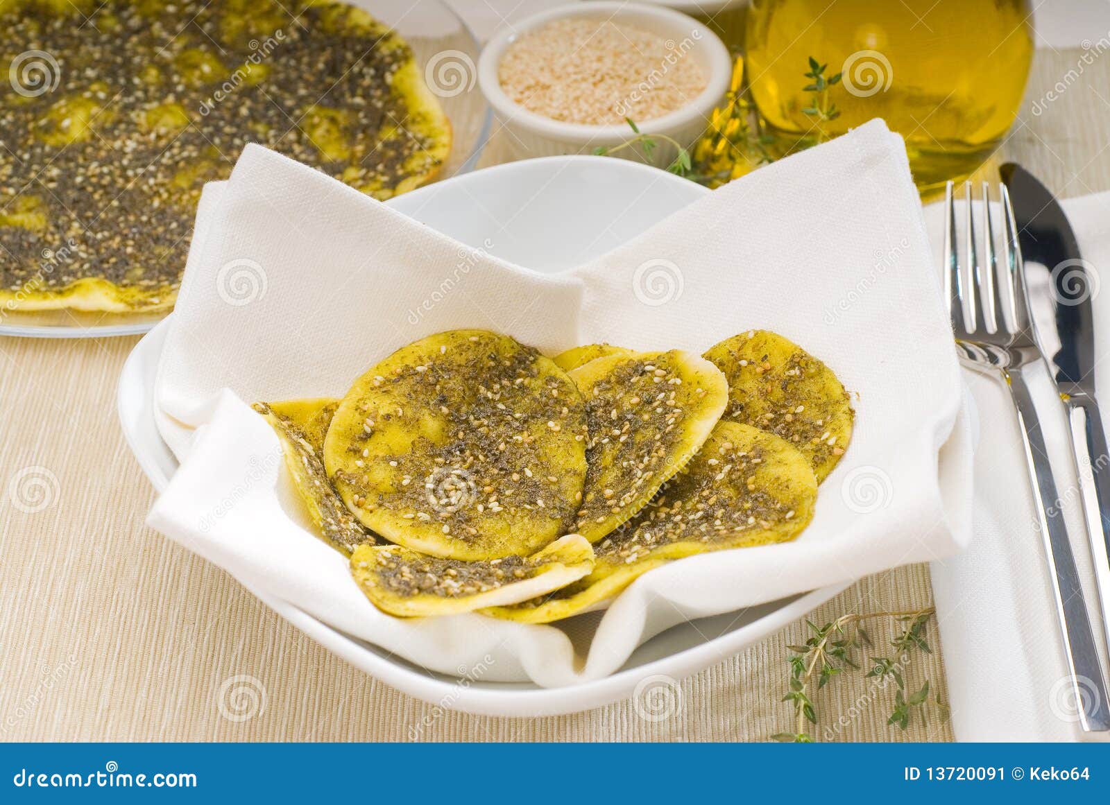 Lebanese Manouche or Manoushe Stock Image - Image of round, natural ...