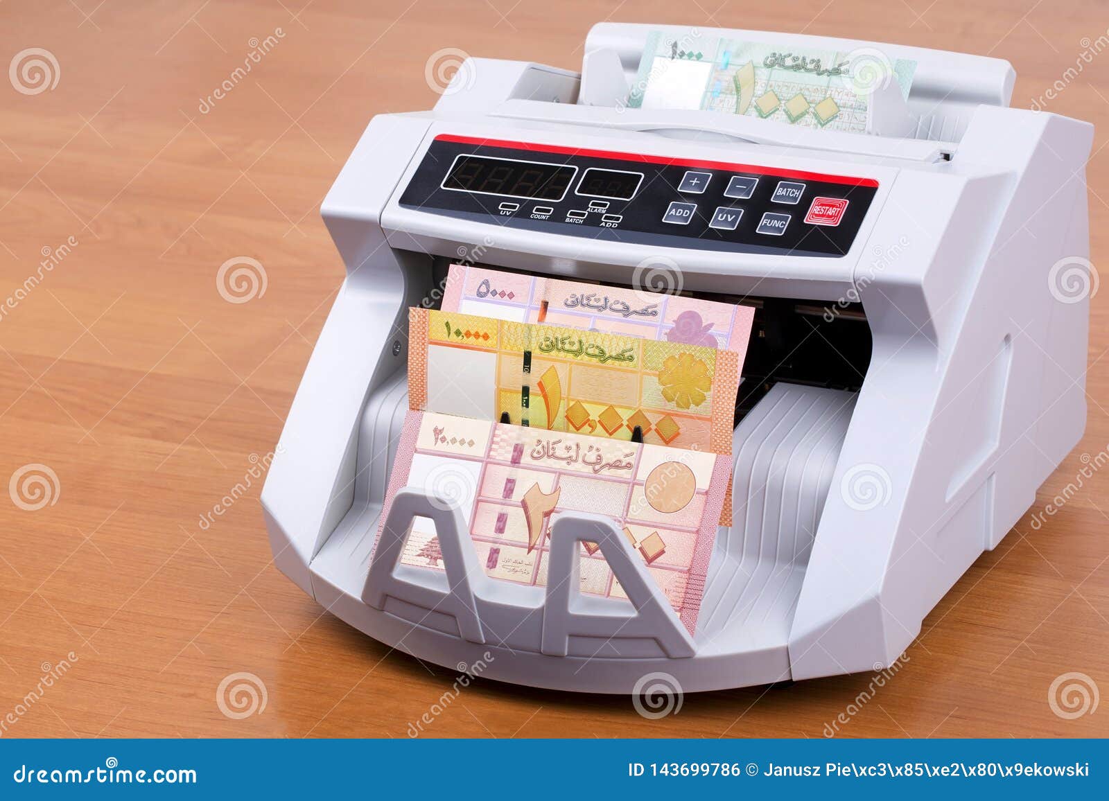 Lebanese Pound in a Counting Machine Stock Photo - Image of calculator ...