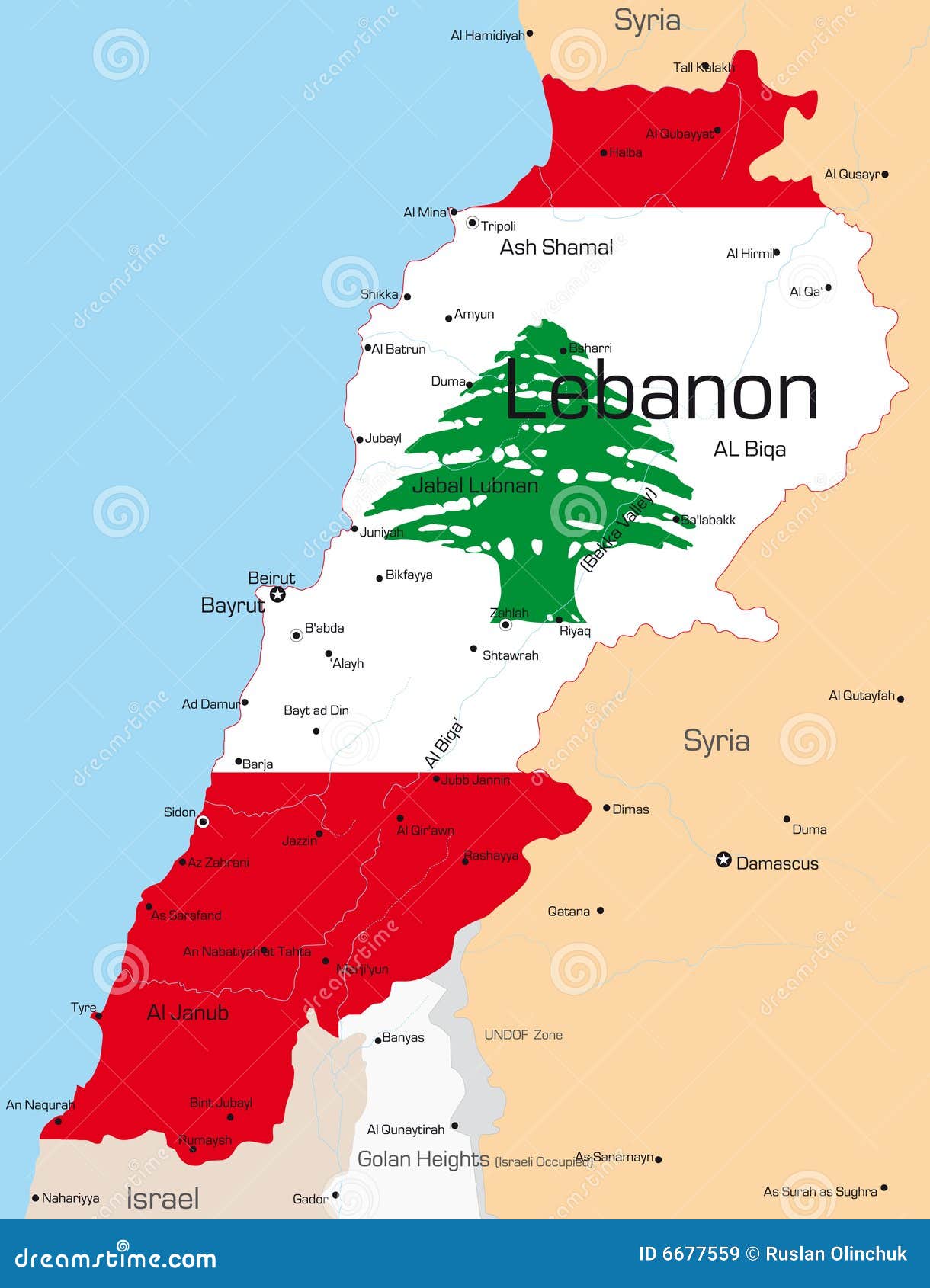 Lebanon stock vector. Illustration of middle, bank, borders - 6677559