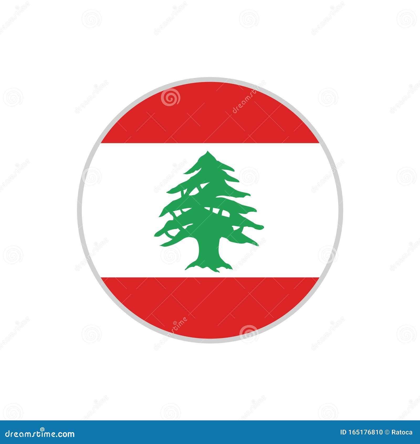 Lebanon circle flag symbol stock vector. Illustration of national ...