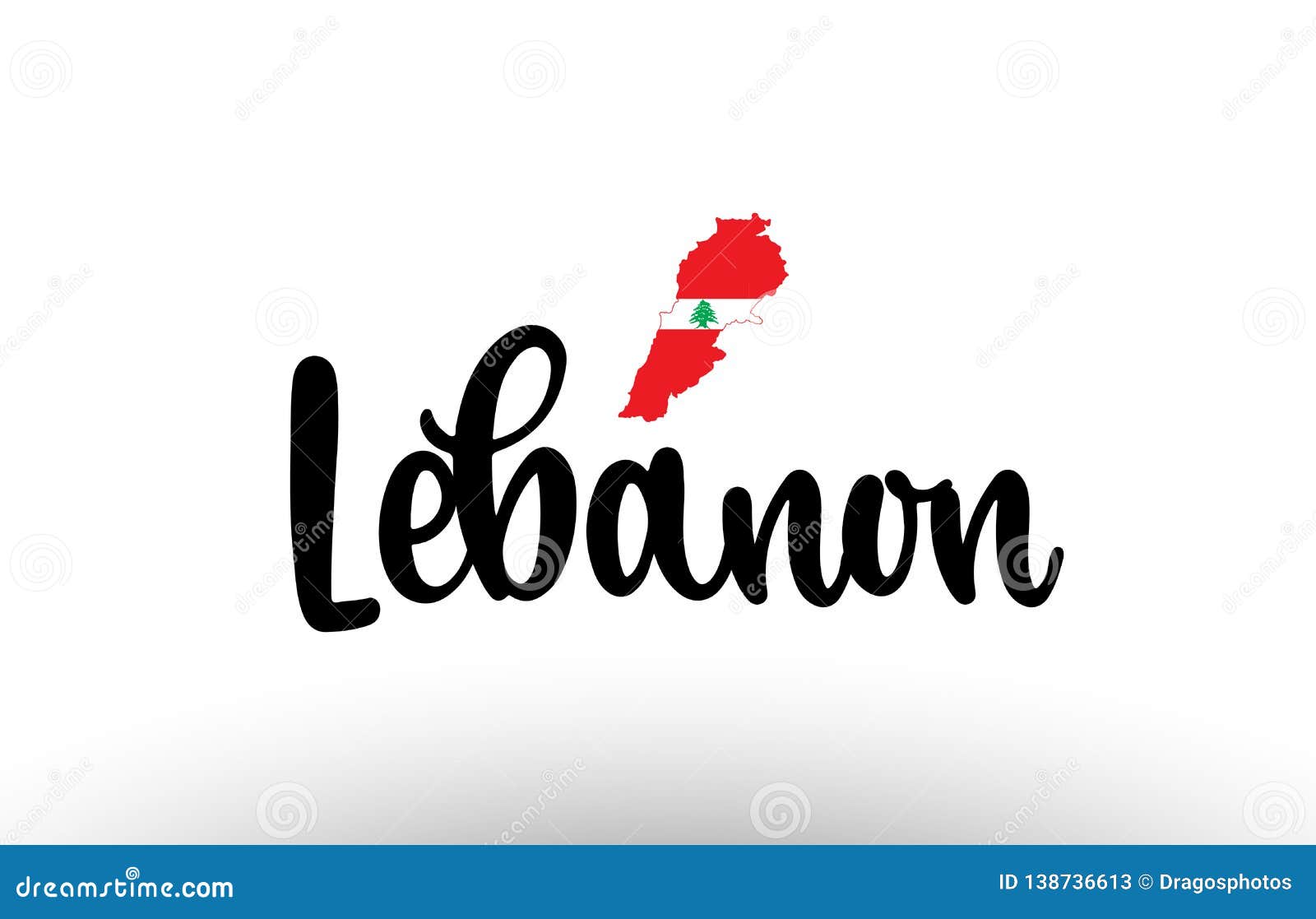 Lebanon Country Big Text with Flag Inside Map Concept Logo Stock Vector ...
