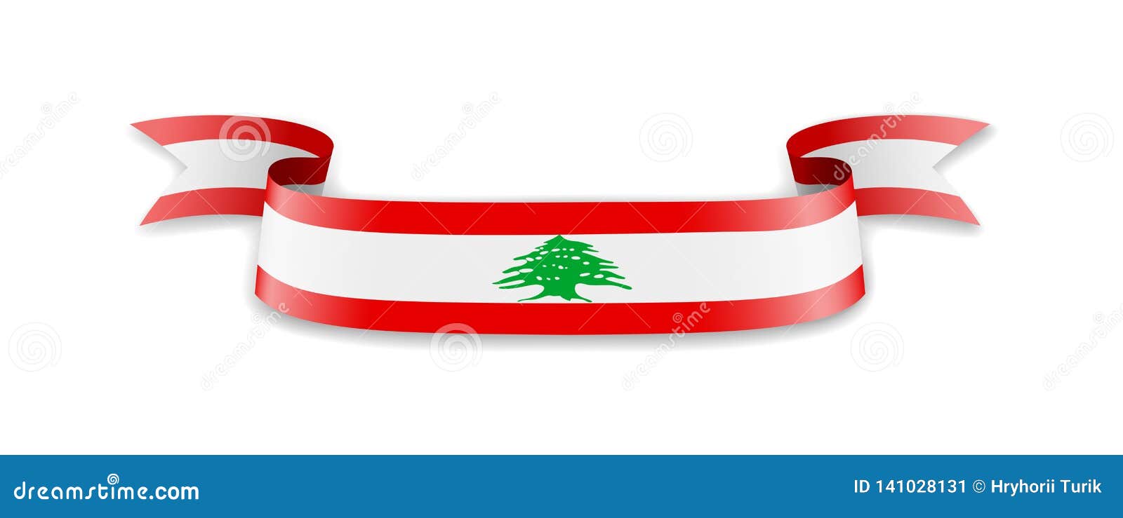 Lebanon Flag in the Form of Wave Ribbon Stock Illustration ...