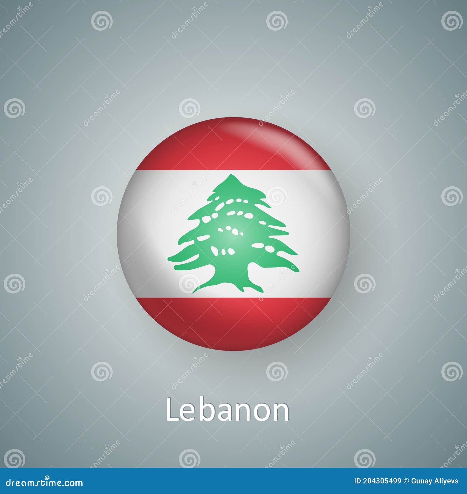 Lebanon Circle Flag Symbol Vector Illustration | CartoonDealer.com ...