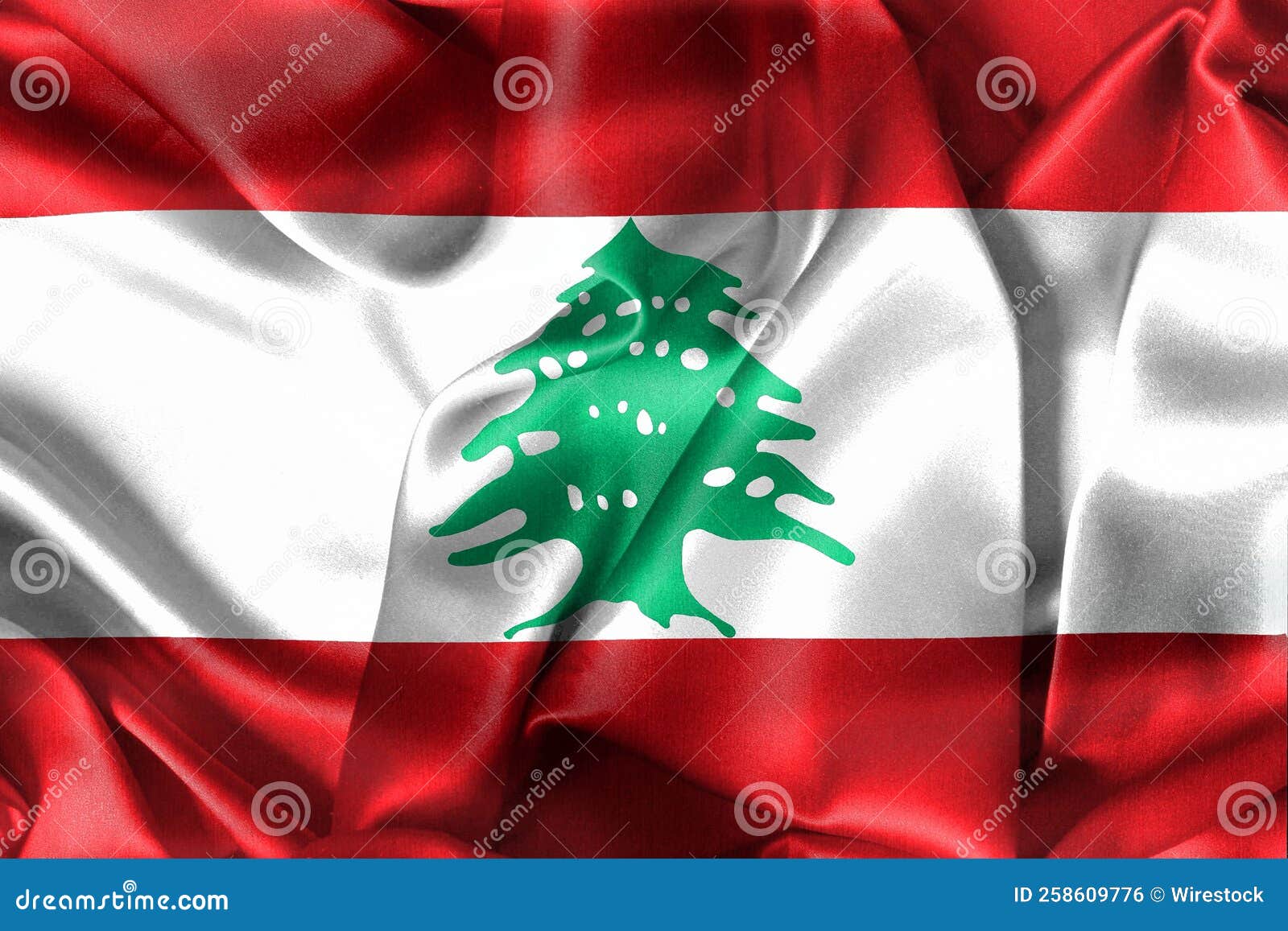 Lebanon Flag - Realistic Waving Fabric Flag Stock Illustration ...