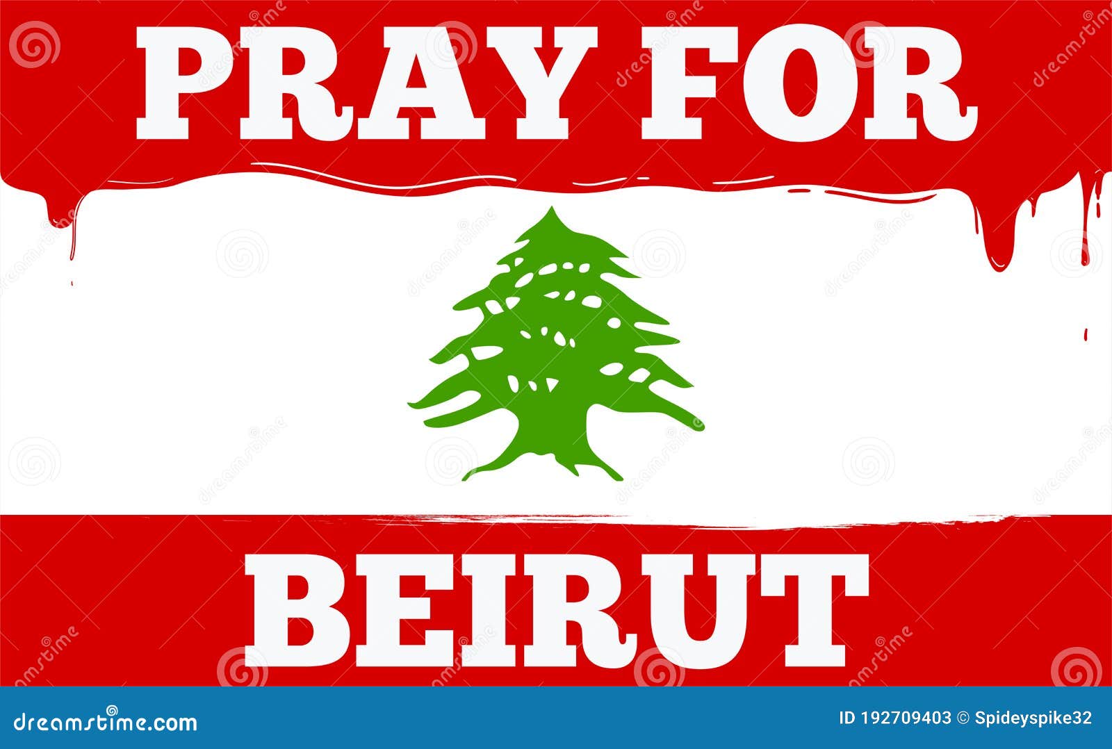 Lebanon Flag with Text Pray for Beirut. Isolated Vector Illustration ...