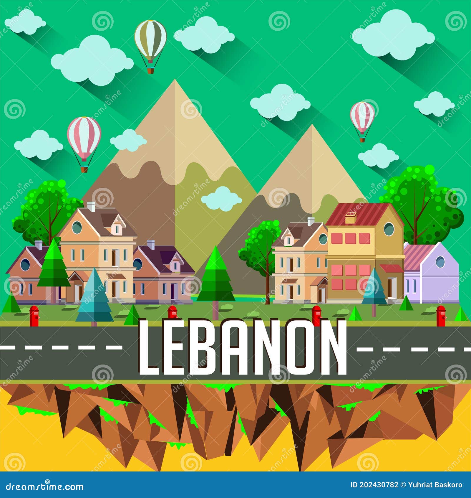 Lebanon - Flat Design City Vector Illustration Stock Vector ...