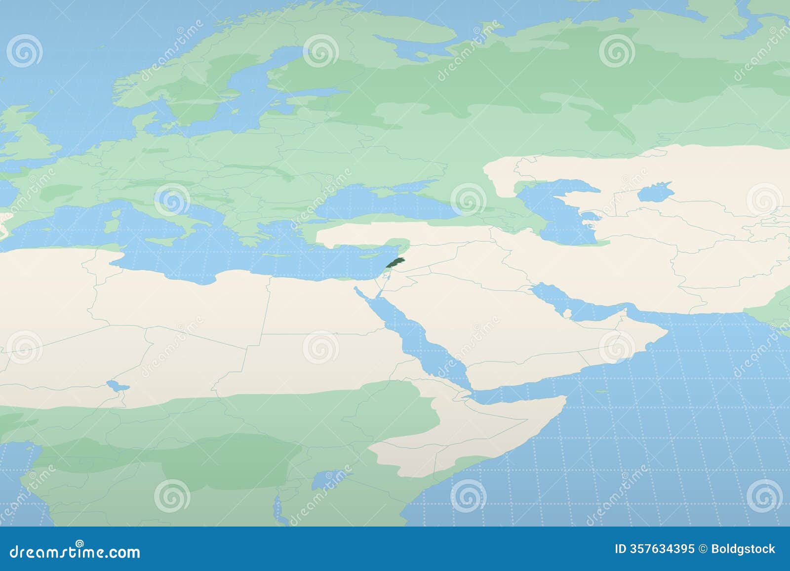 Lebanon Highlighted on a Detailed Map, Geographic Location of Lebanon ...
