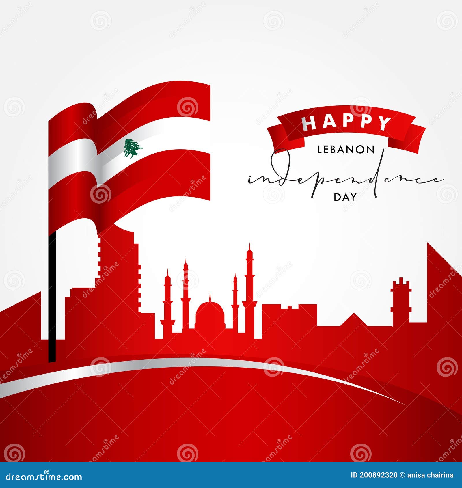 Lebanon Independence Day Vector Design Illustration for Banner and ...