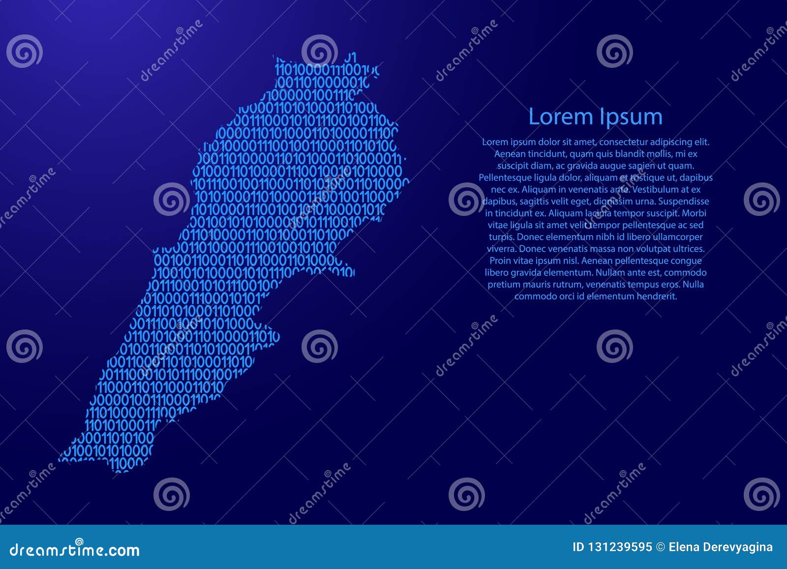 Lebanon Map Abstract Schematic from Blue Ones and Zeros Binary D Stock ...